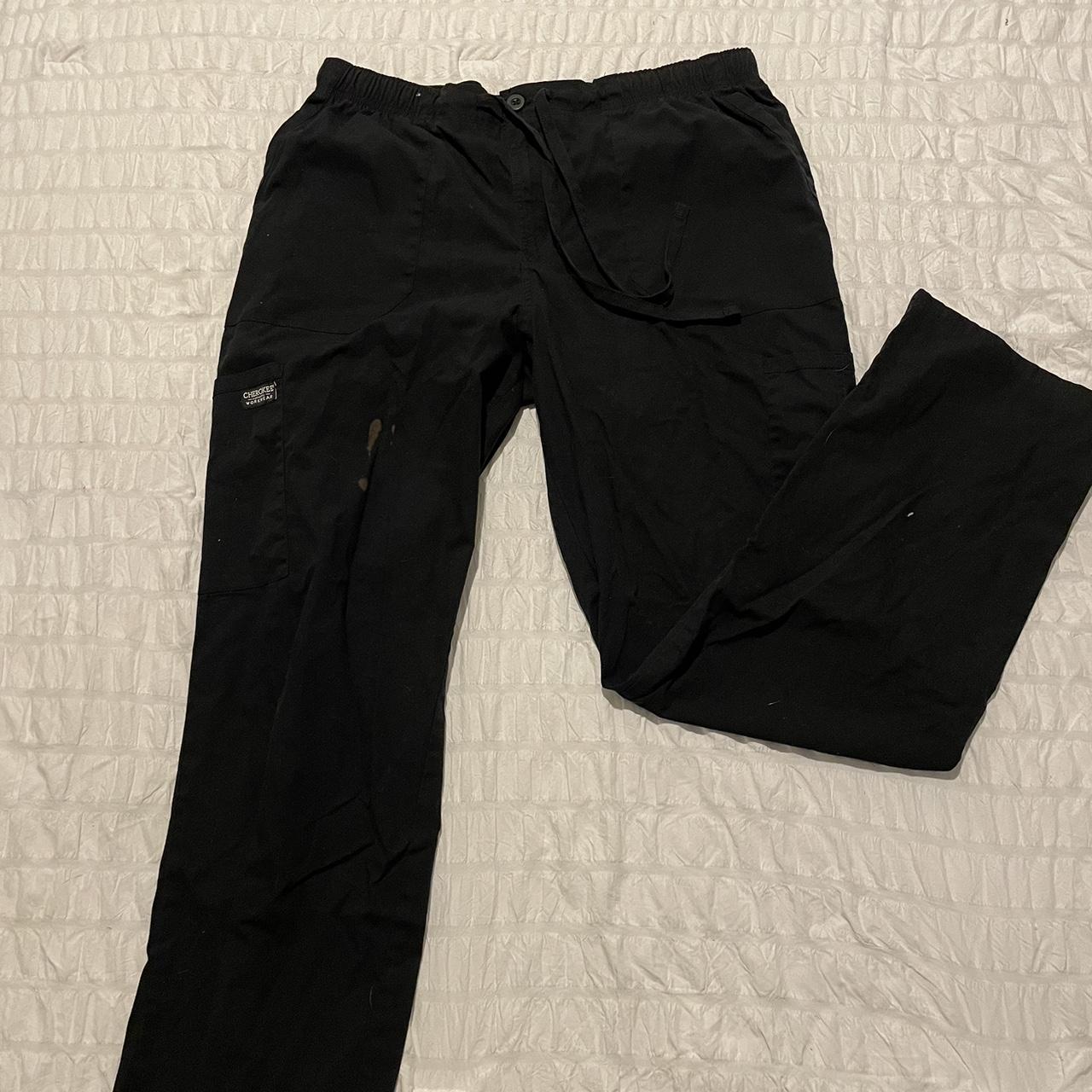 Black cherokee scrubs. Small bleach stain on right... - Depop