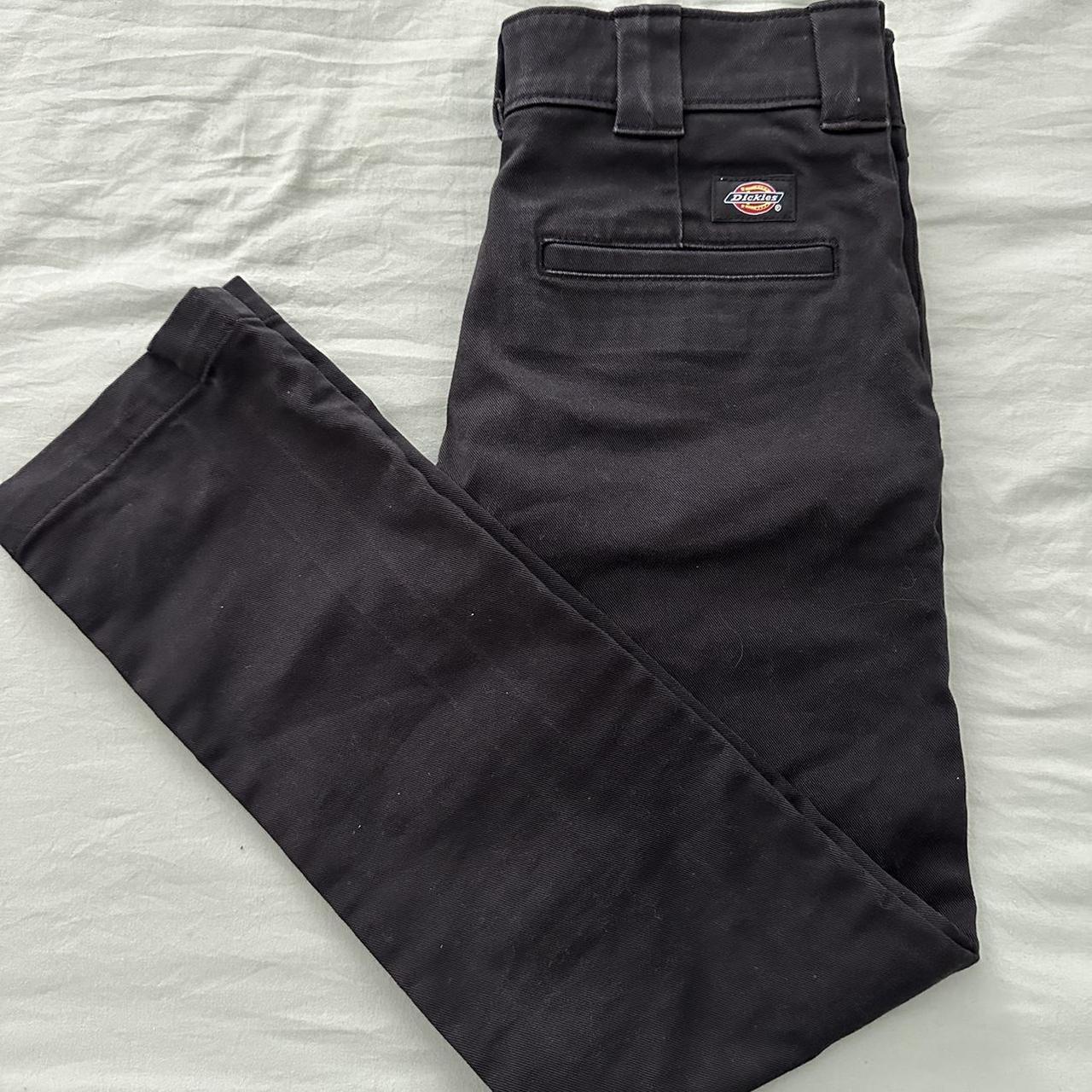 black dickies pants slim skinny fit style perfect... - Depop