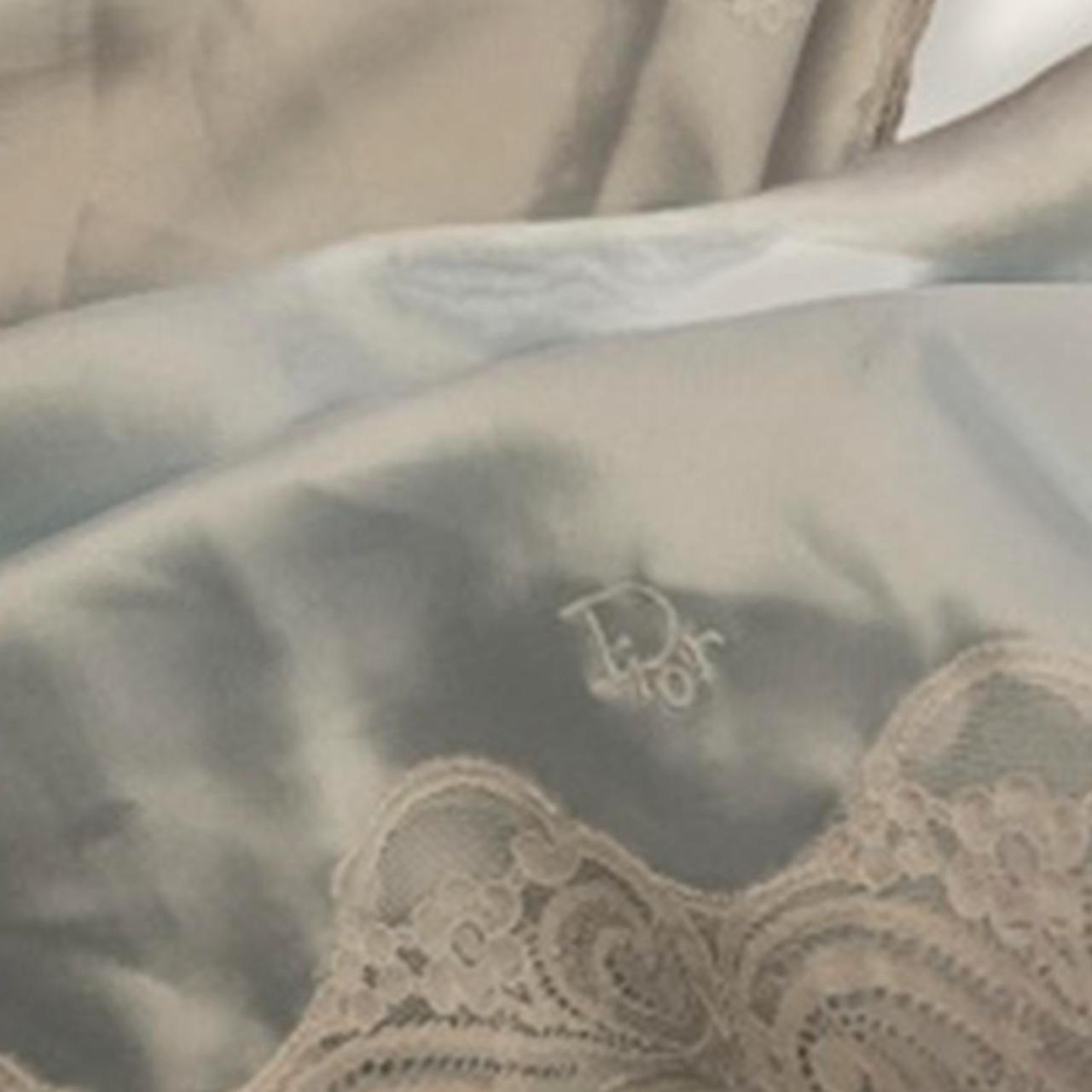 Vintage Christian Dior baby blue silk slip set - Depop