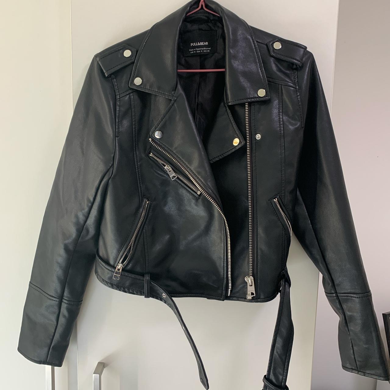Pull&Bear faux leather jacket Size M Never worn - Depop