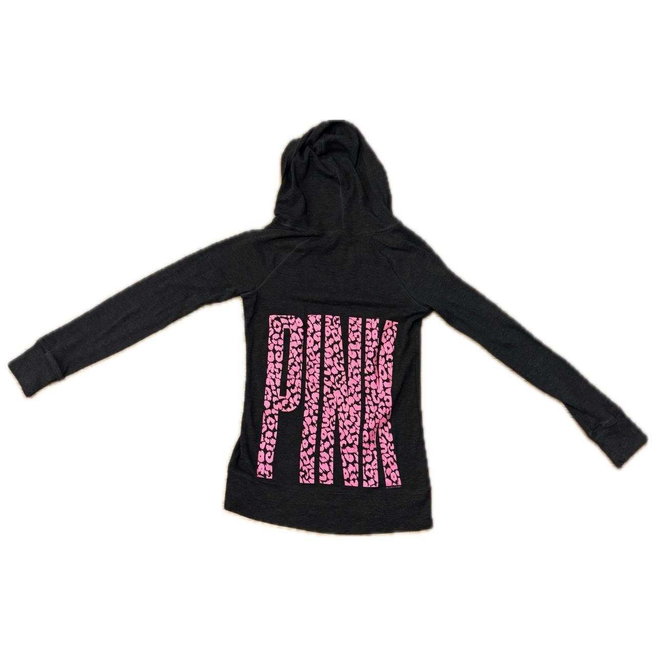 Dark grey and pink Victoria’s Secret leopard print... - Depop