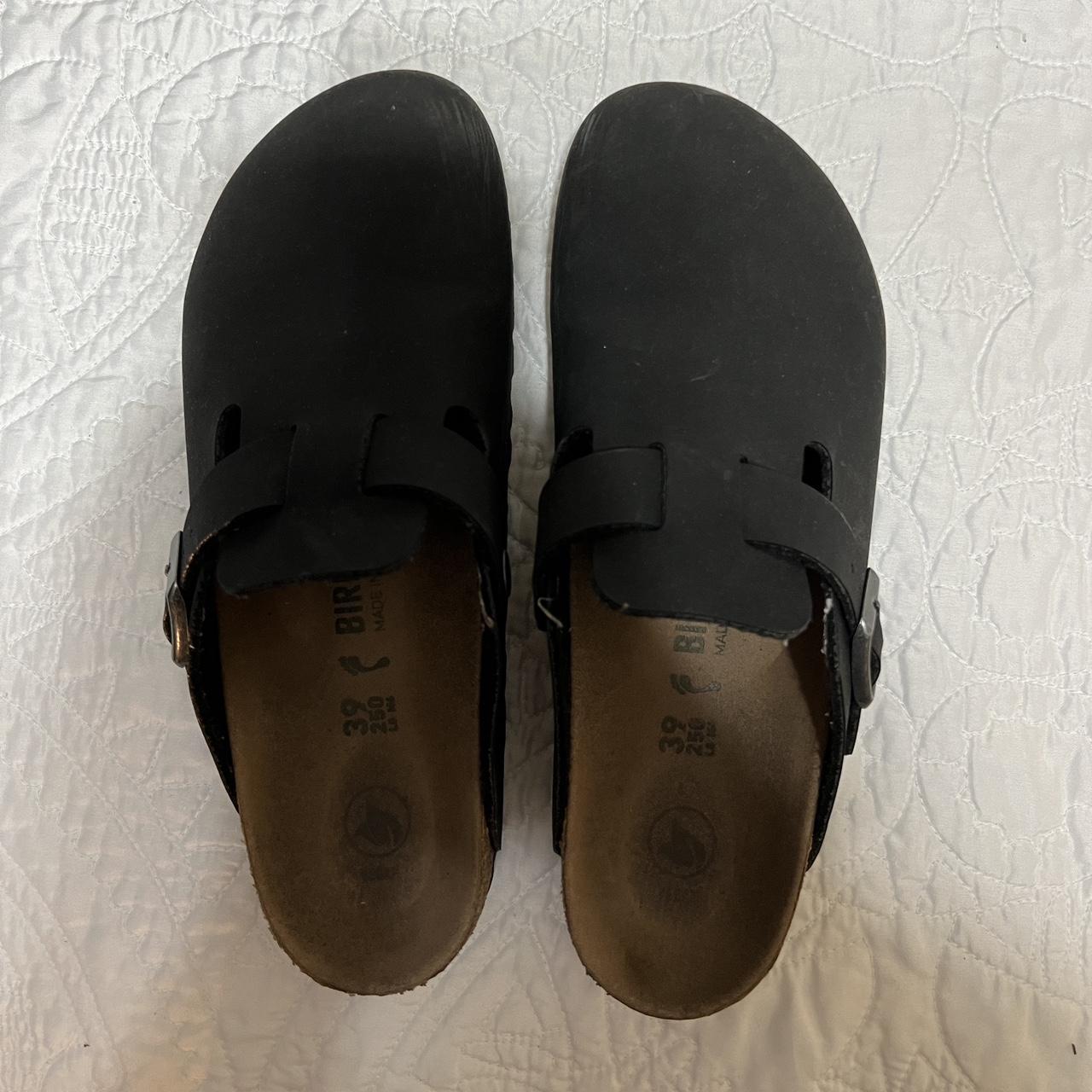 birkenstock boston clogs black - size 39 a little... - Depop