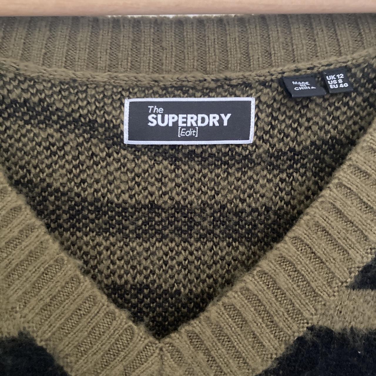 Animal print khaki black Super Dry top. Worn once... - Depop