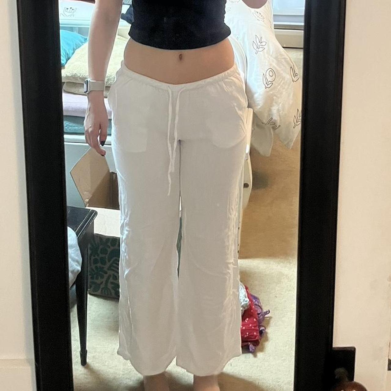 Low rise linen pants - Depop
