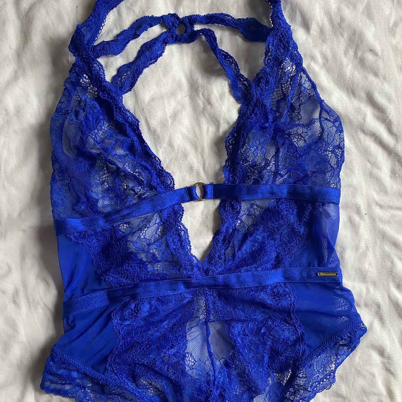 Boux avenue blue lace body suit. Only tried on. Size... - Depop
