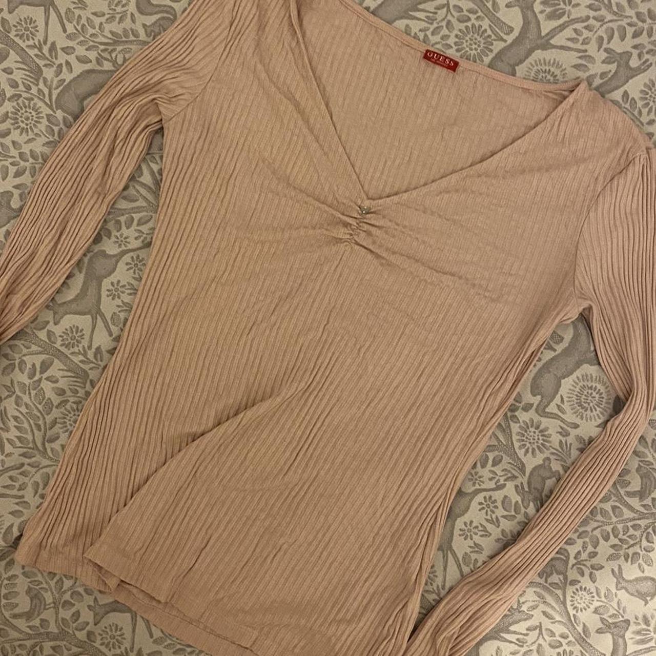 Guess long sleeve light pink top. Never worn. Cute... - Depop