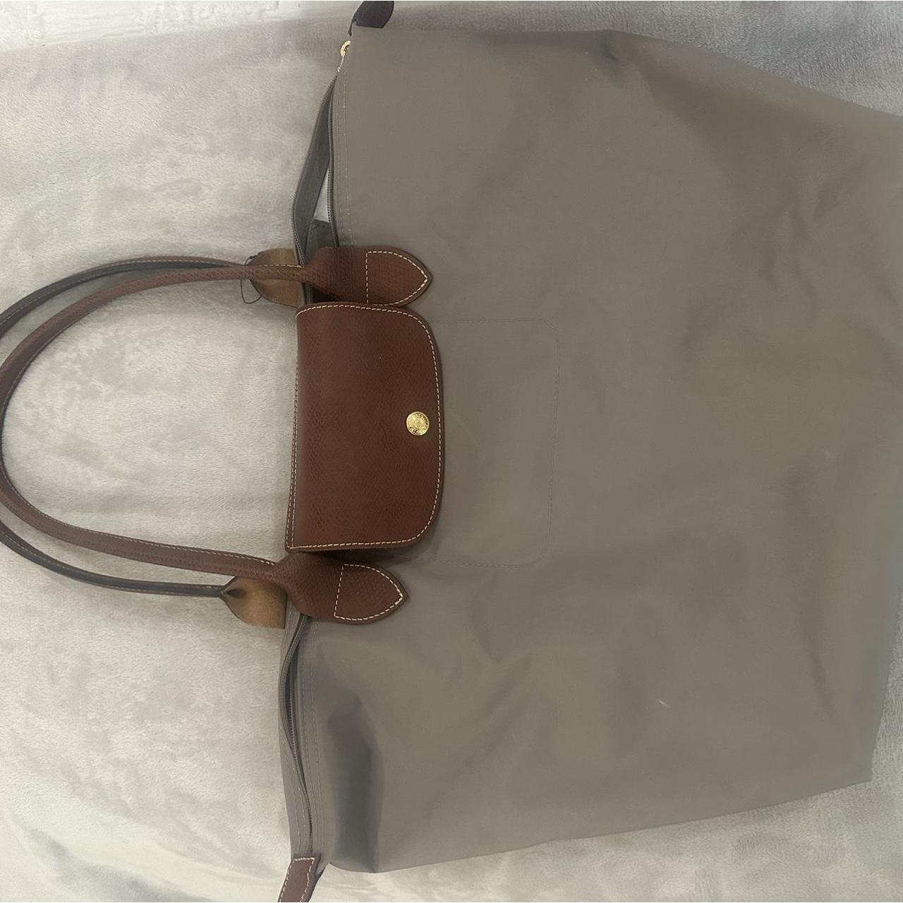 Longchamp grey big purse The large size Almost... - Depop