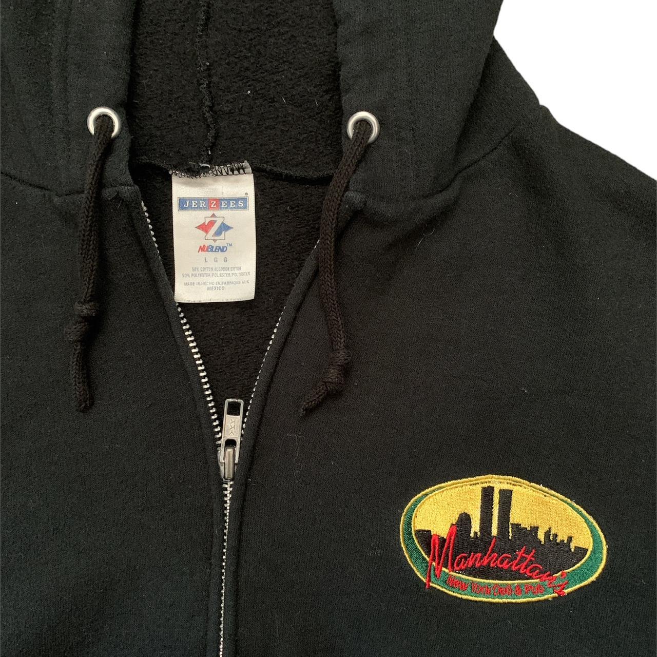 Y2k Manhattan Jerzees Jacket Size L Nice dark black... - Depop