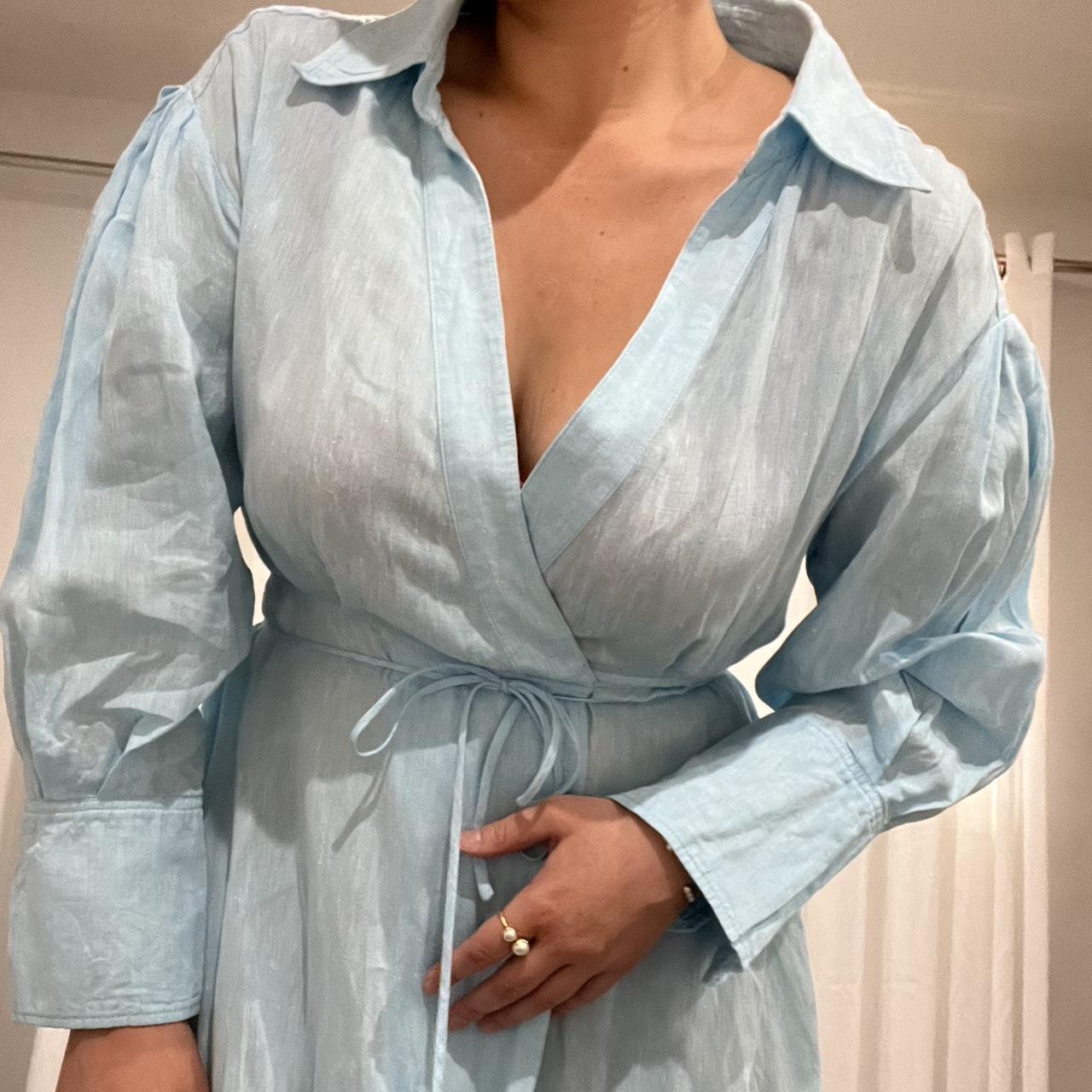 SCANLAN THEODORE ITALIAN LINEN WRAP SHIRT DRESS... | Depop