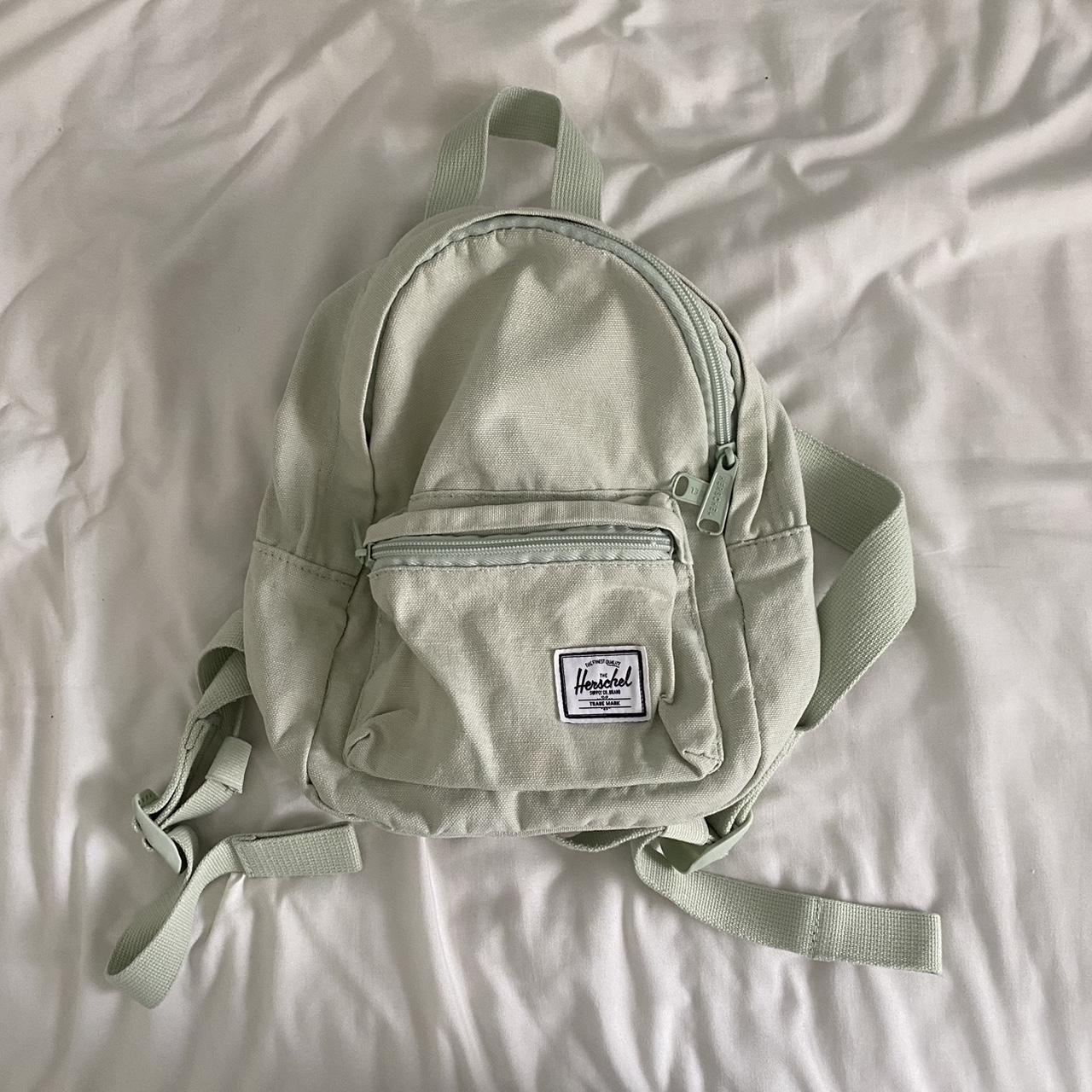 herschel’s light sage green mini backpack really... - Depop