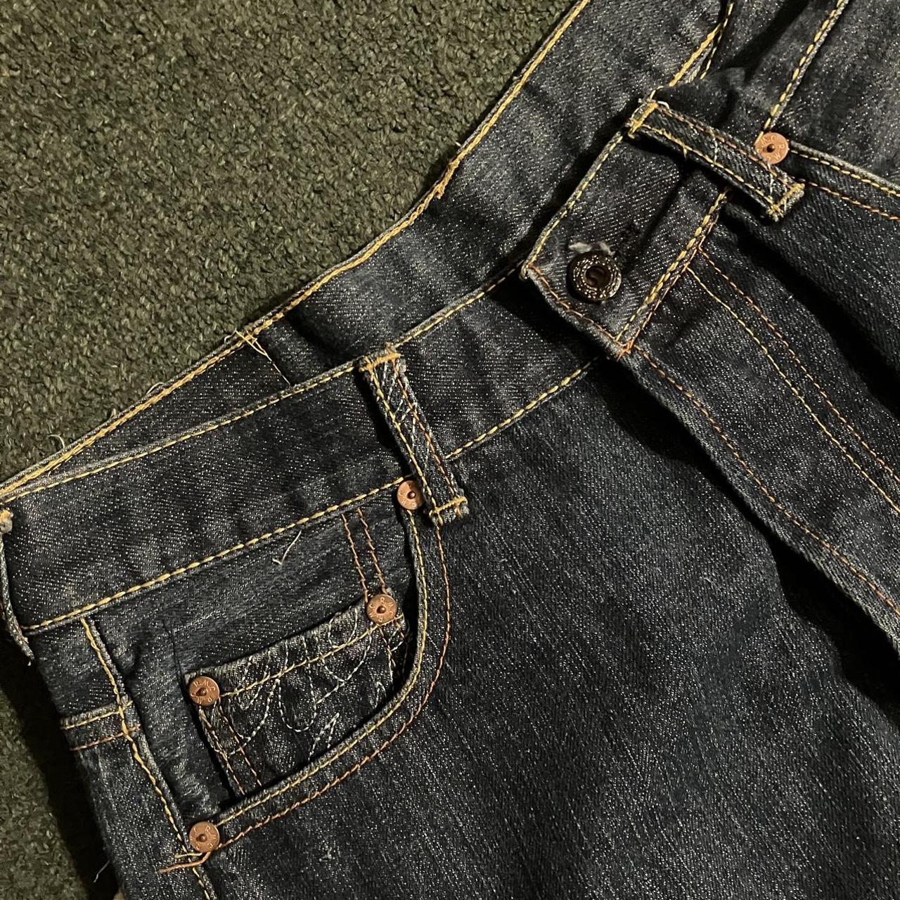 RMC Indigo Raw Selvedge Denim Embroidered... - Depop