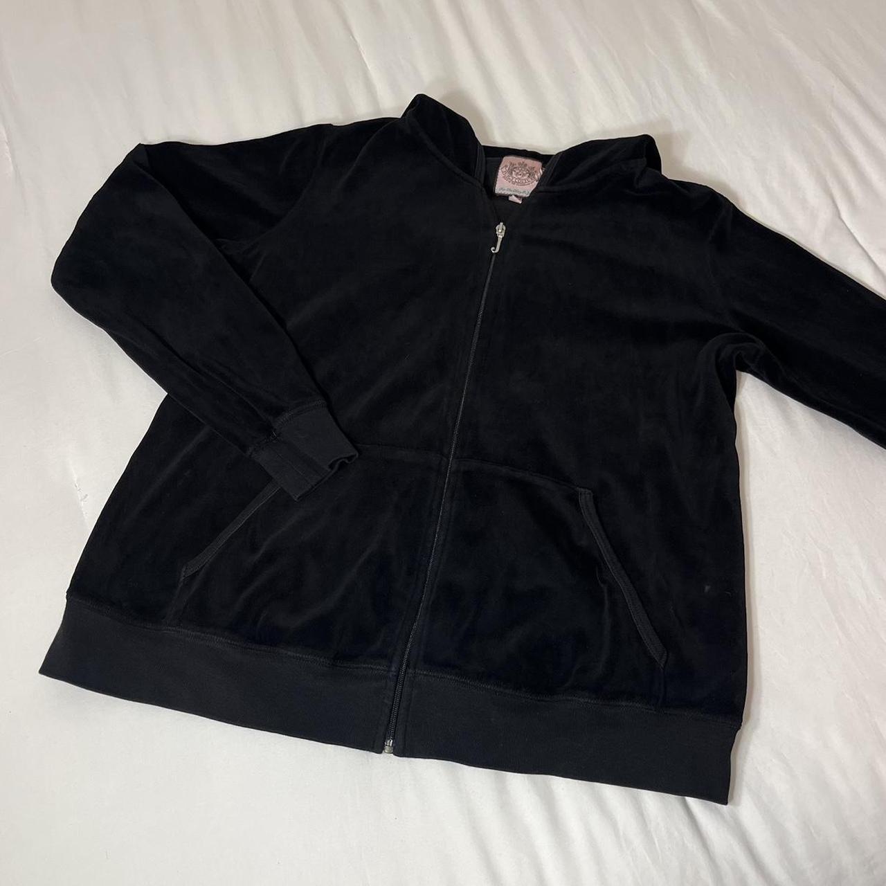 black velour juicy couture jacket velvet zip up... - Depop