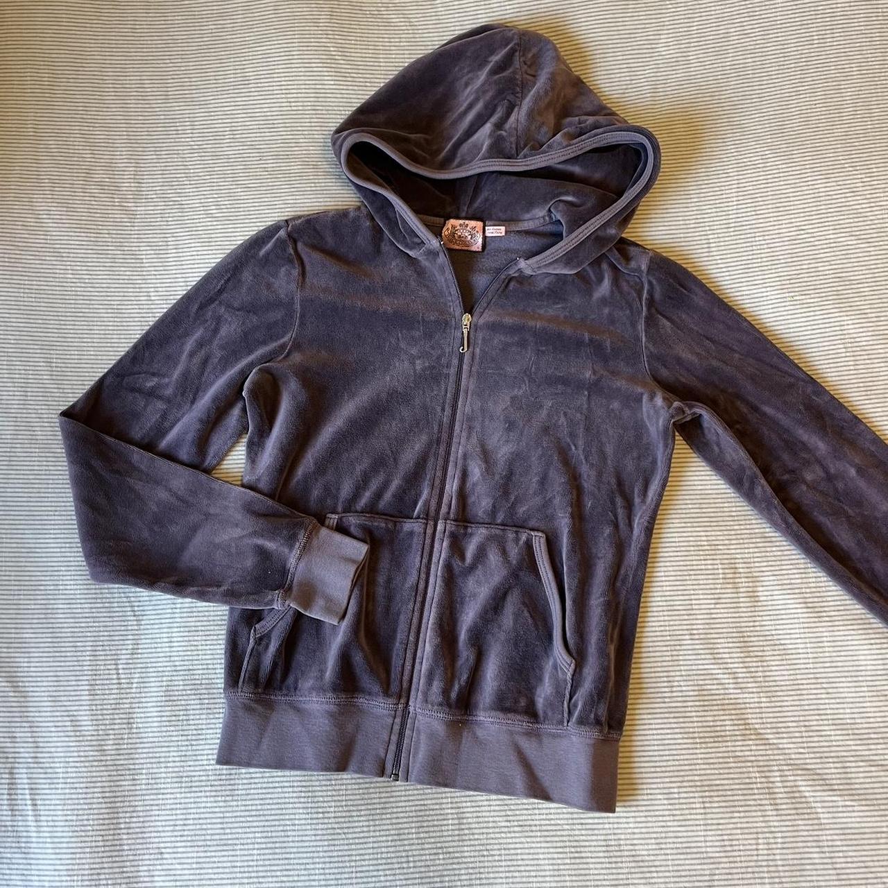 juicy couture purple velour jacket velvet zip up... - Depop