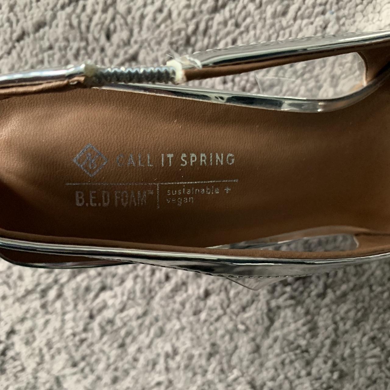 Call it Spring Women's Silver Mules | Depop