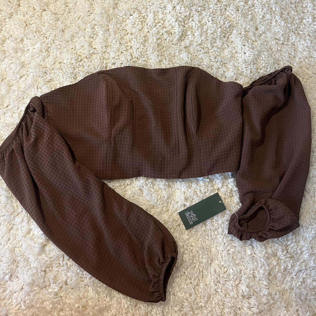 Wild Fable Women's Brown Crop-top | Depop