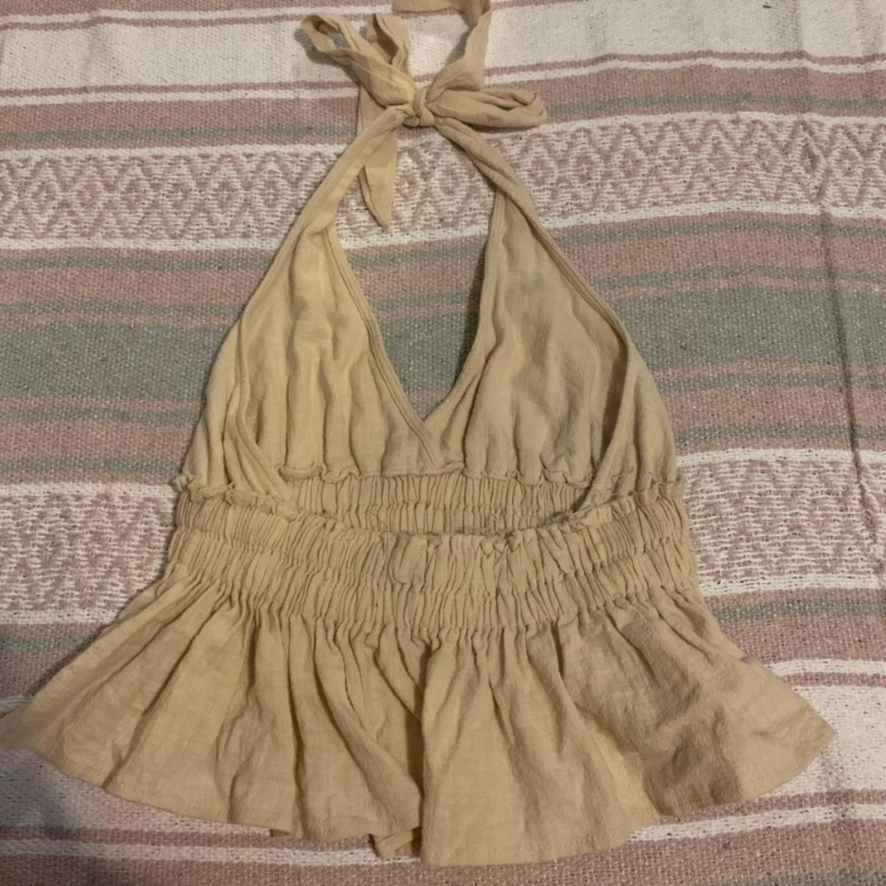 Island Gypsy halter top, super cute tan color great... - Depop