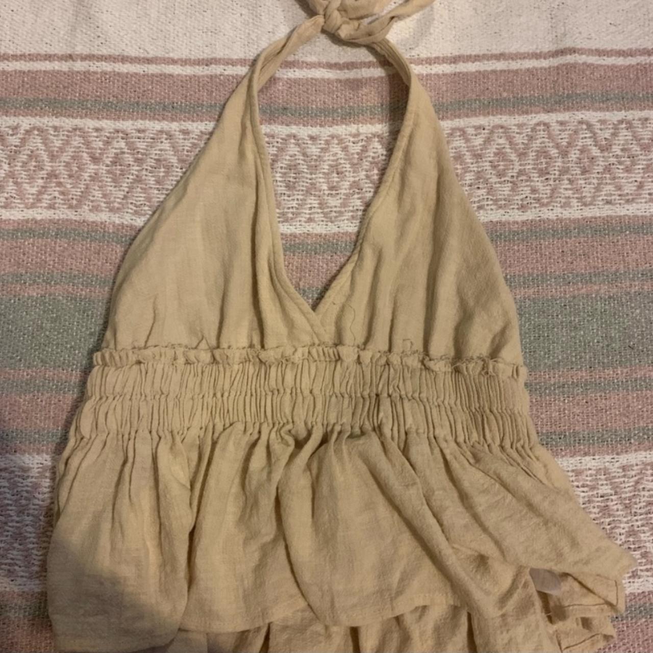 Island Gypsy halter top, super cute tan color great... - Depop