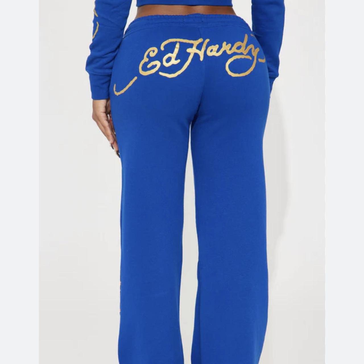 Ed hardy blue sweatpants #edhardy #sweatpants #pants - Depop