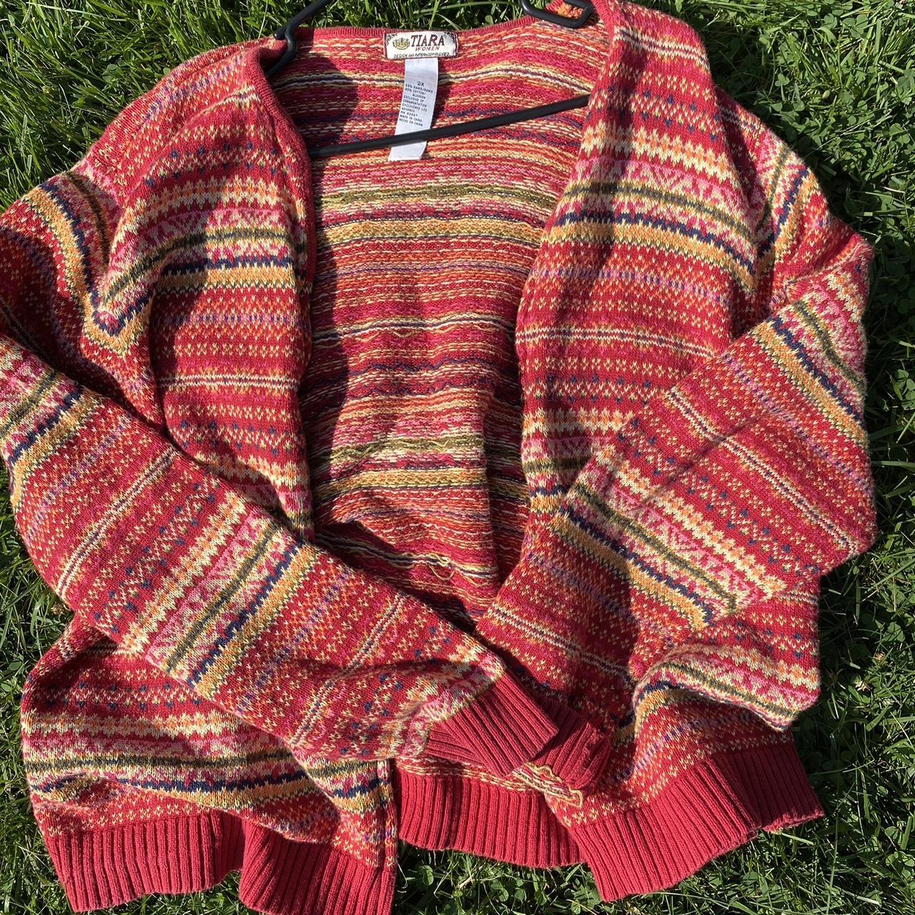 Tiara pink knit jacket 🩷 size 2X. very beautiful... - Depop