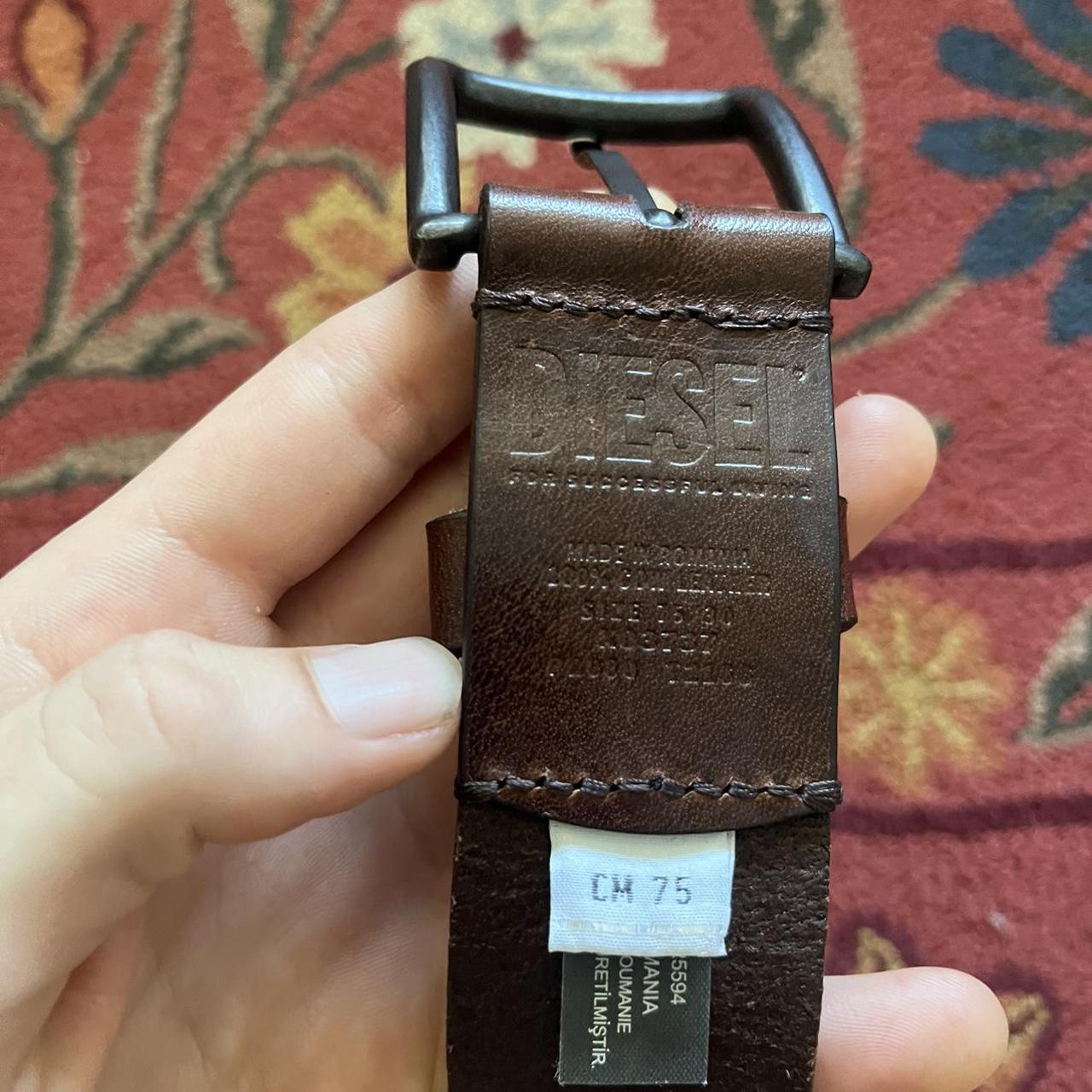 brown leather diesel belt - like new, barely... - Depop
