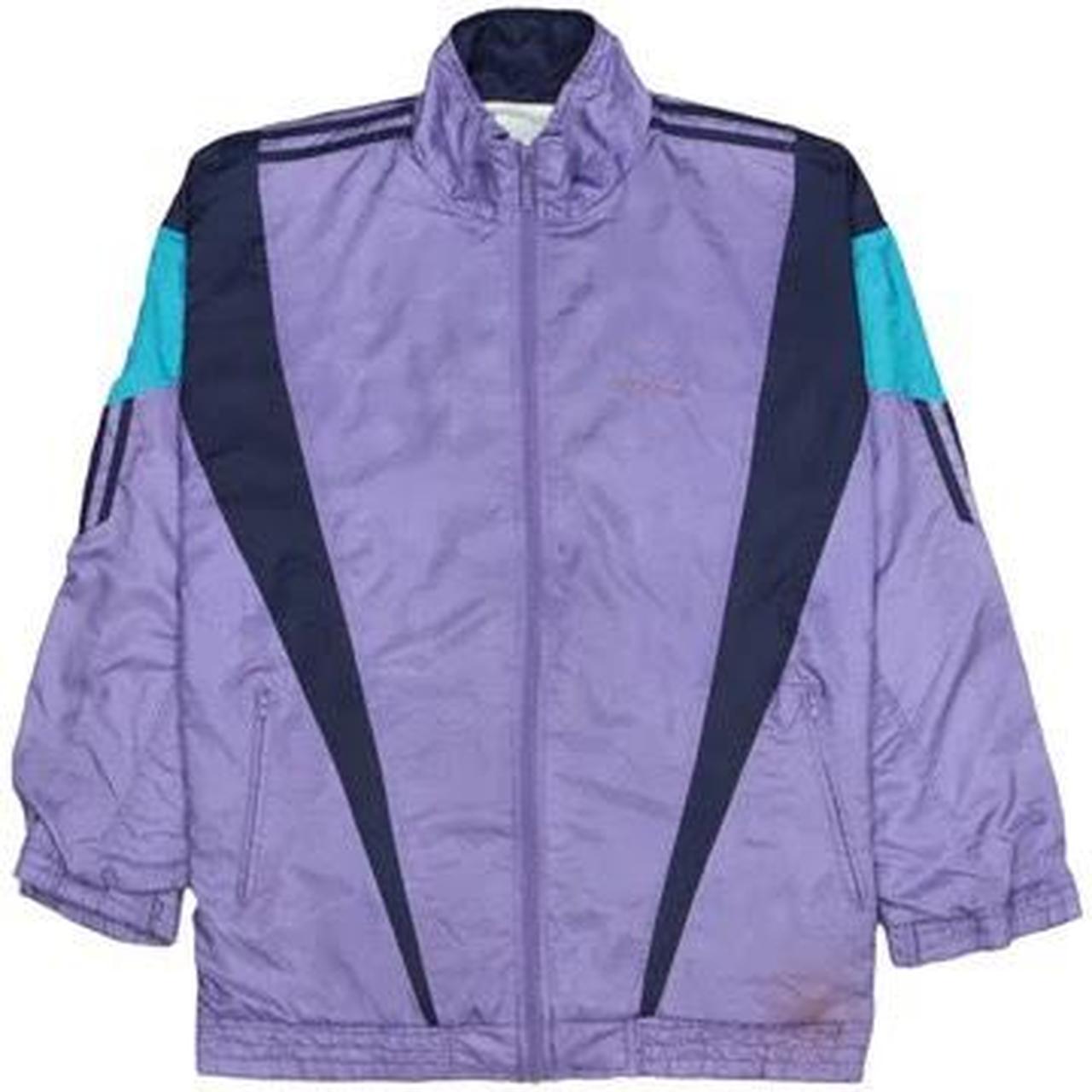 Adidas Purple Jacket in 100% POLYESTER . ... - Depop