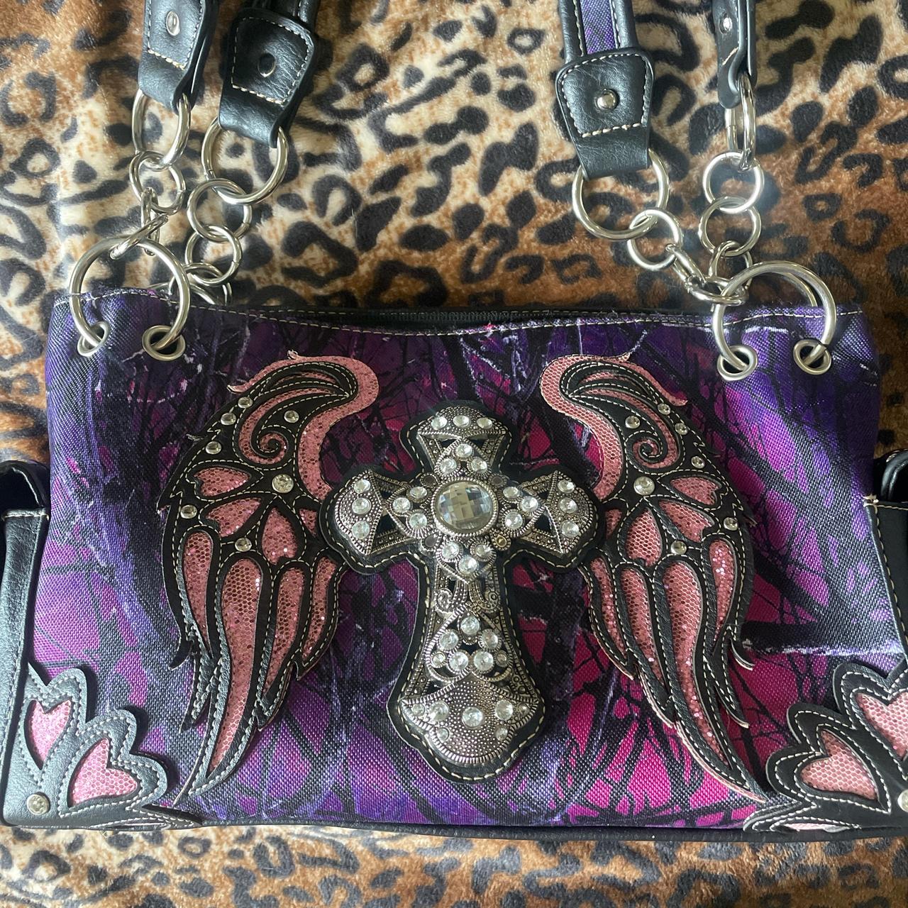 TRASHY Y2K RHINESTONE CROSS WITH WINGS BAG💋 So... - Depop
