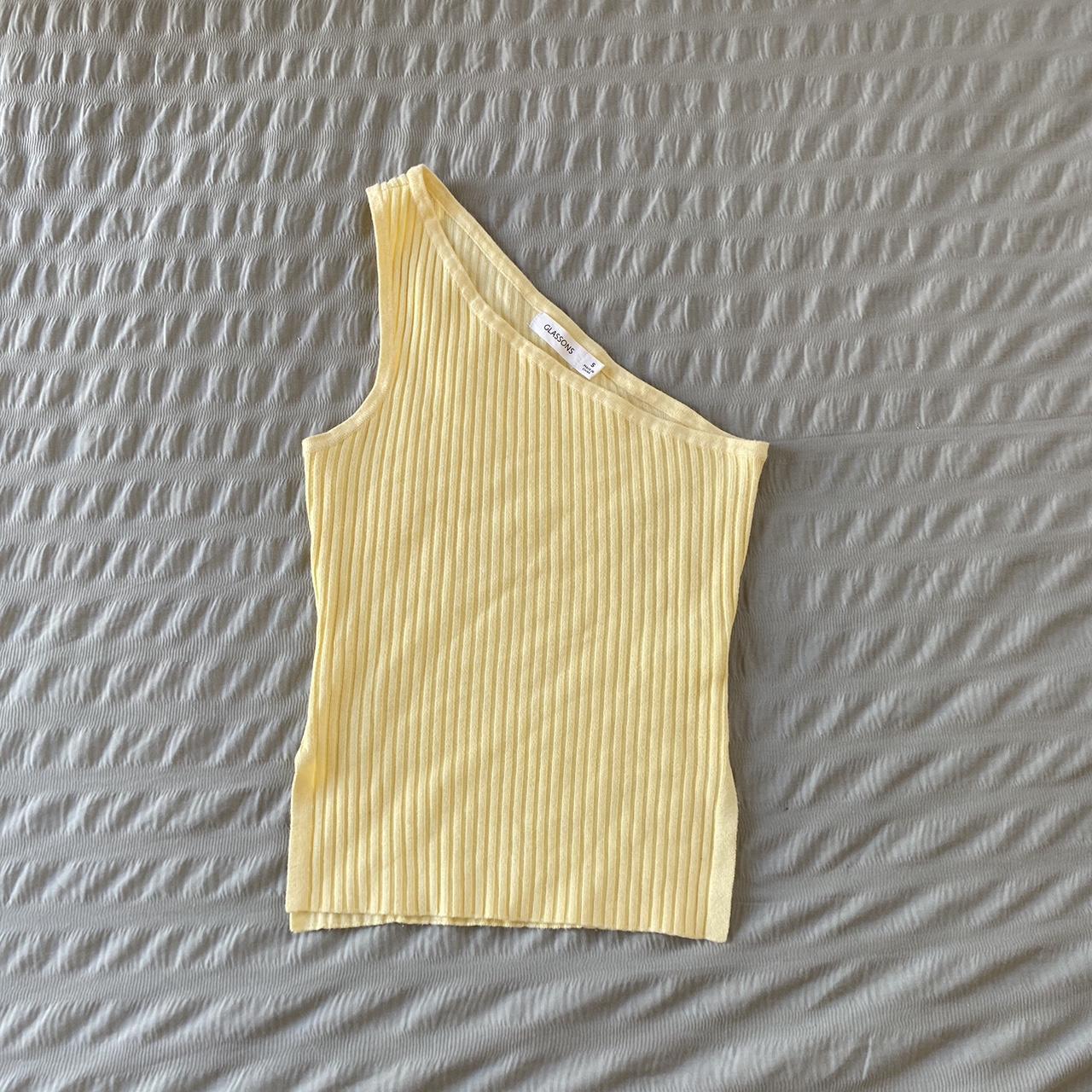 glassons asymmetrical top 💛 size S but very... - Depop