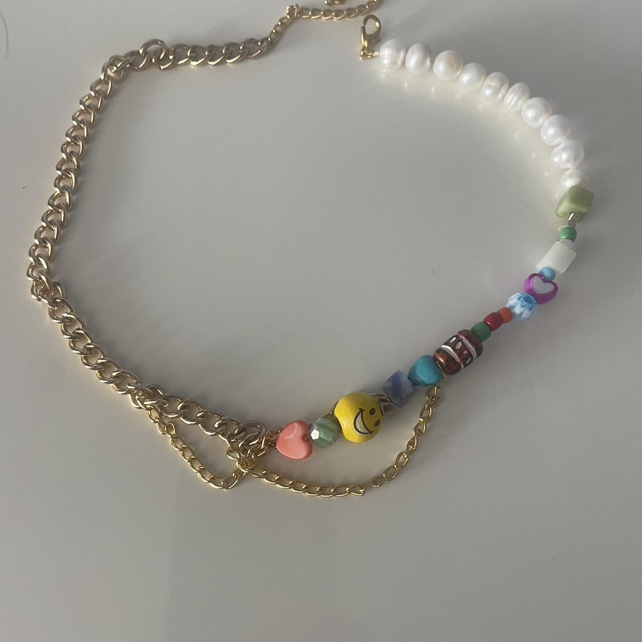 Handmade charm necklace with ling chain to be worn... - Depop