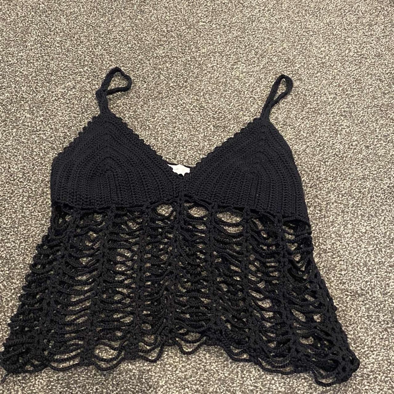 supre black knit crop top - Depop