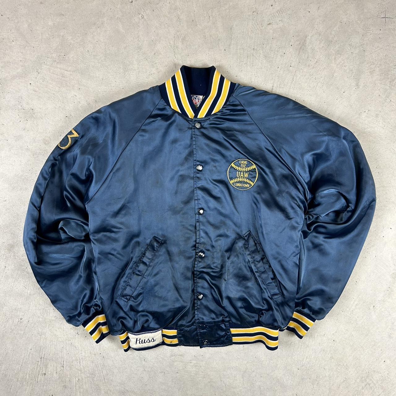 Vintage Chevrolet Satin Bomber Jacket Size: L Pit... | Depop