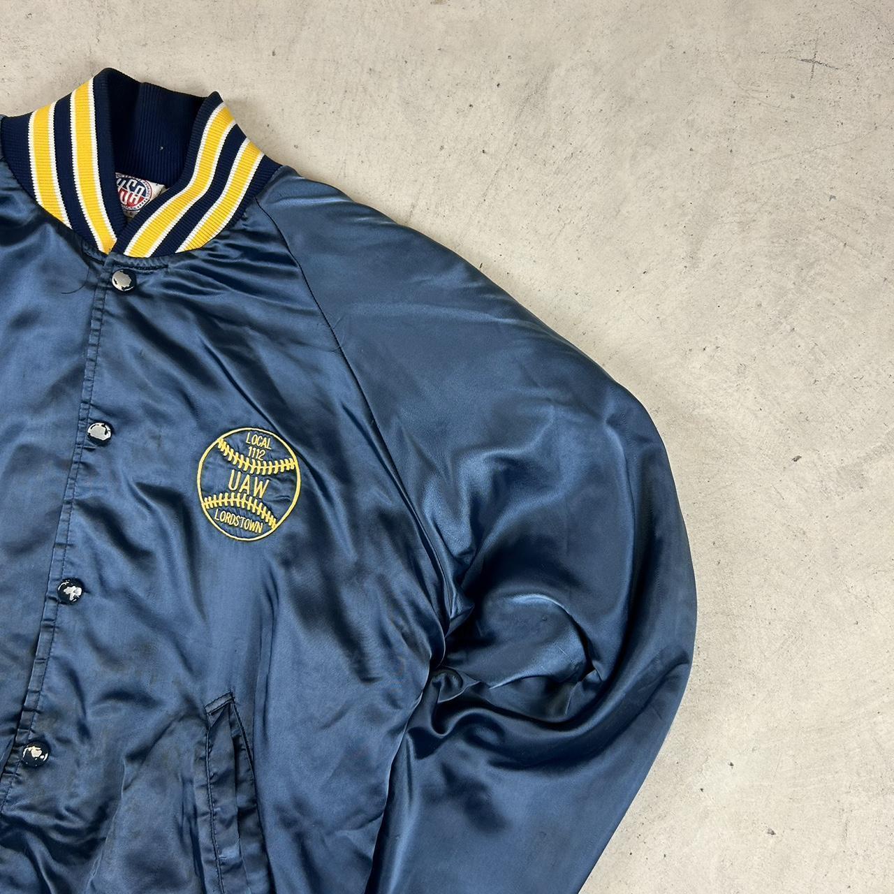 Vintage Chevrolet Satin Bomber Jacket Size: L Pit... | Depop