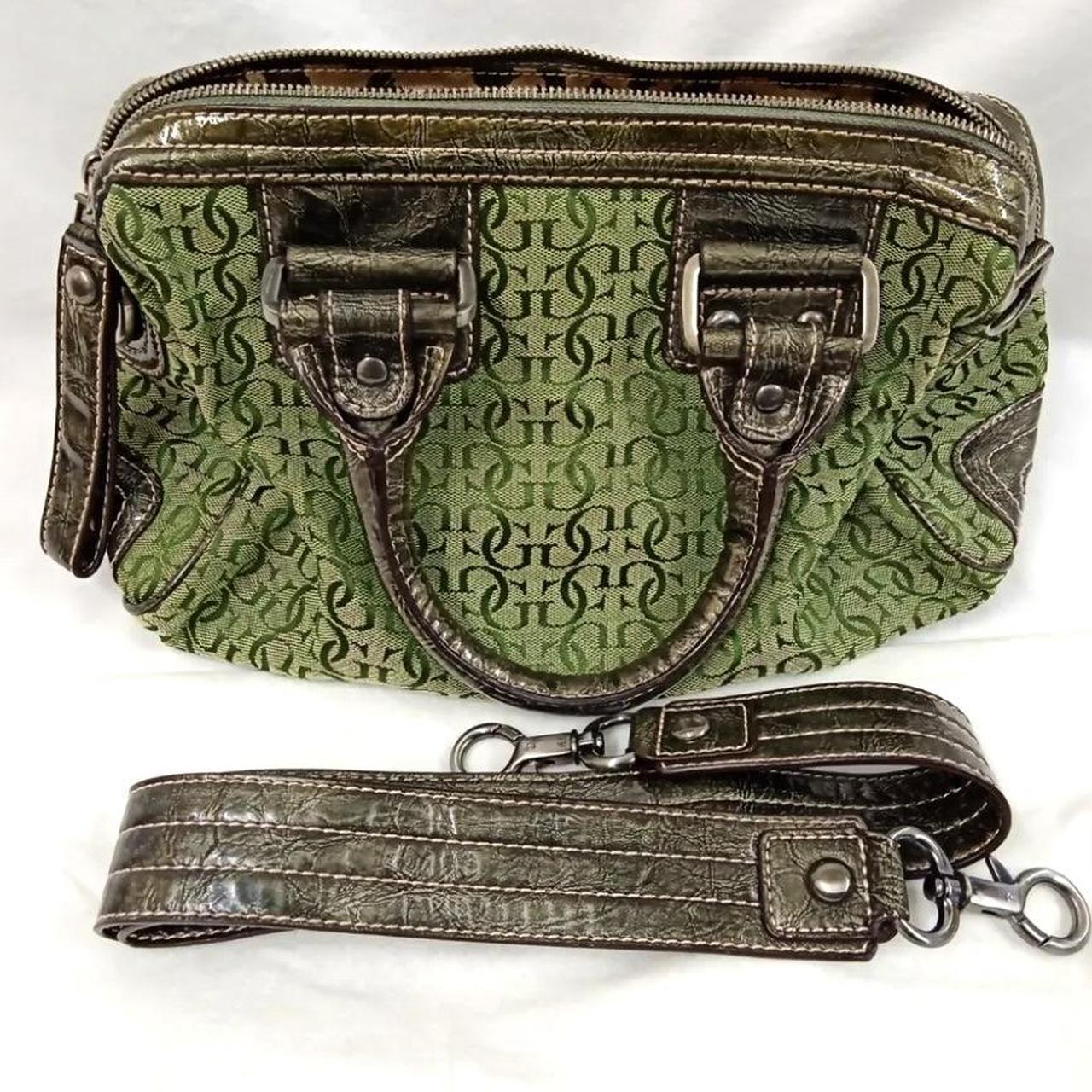 VINTAGE MONOGRAM GREEN GUESS BAG - adjustable, can... - Depop