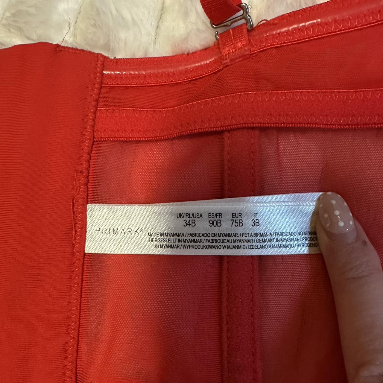 Primark red corset top, says 34B but fits 34A | Depop