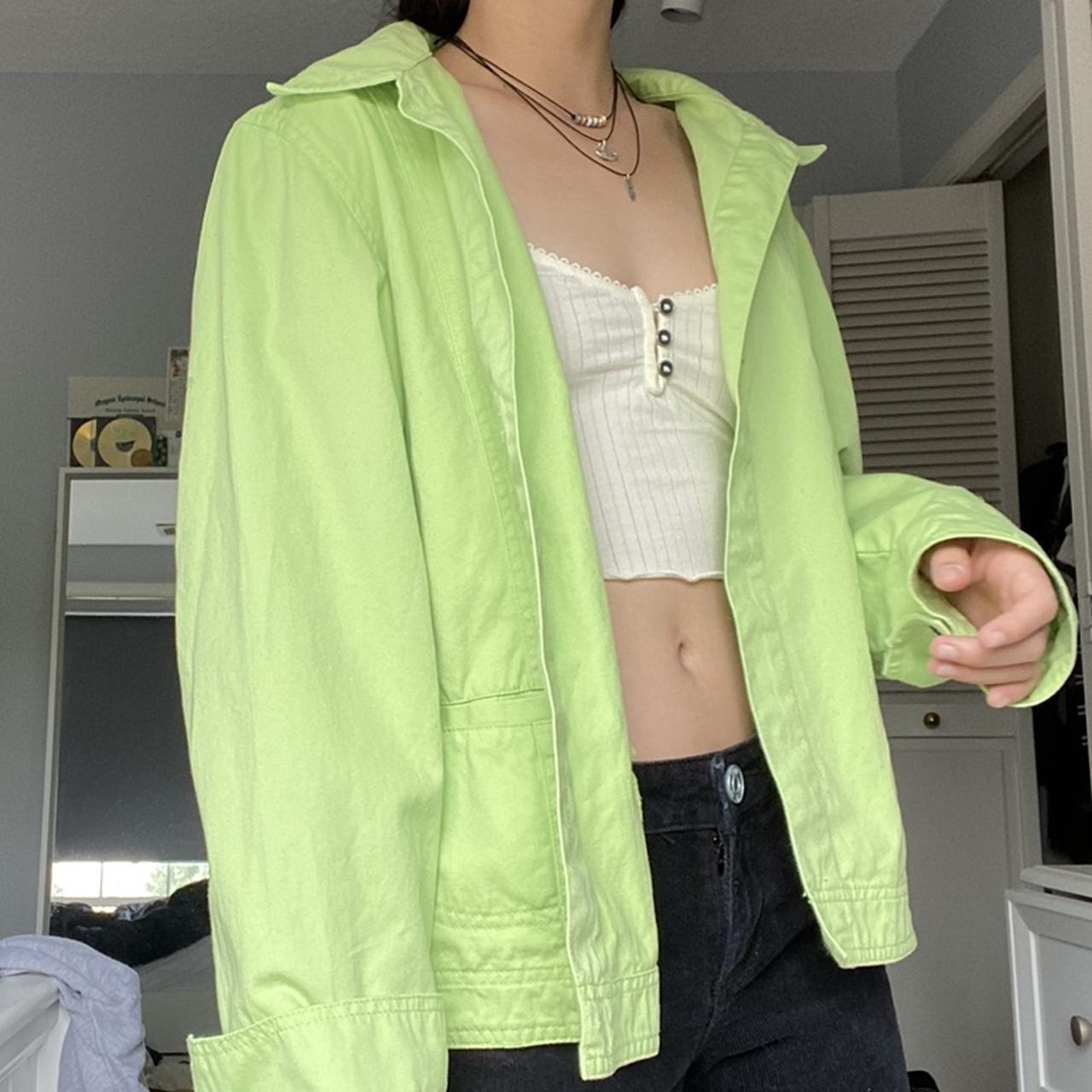Light green jacket, like a thin denim! Originally... - Depop