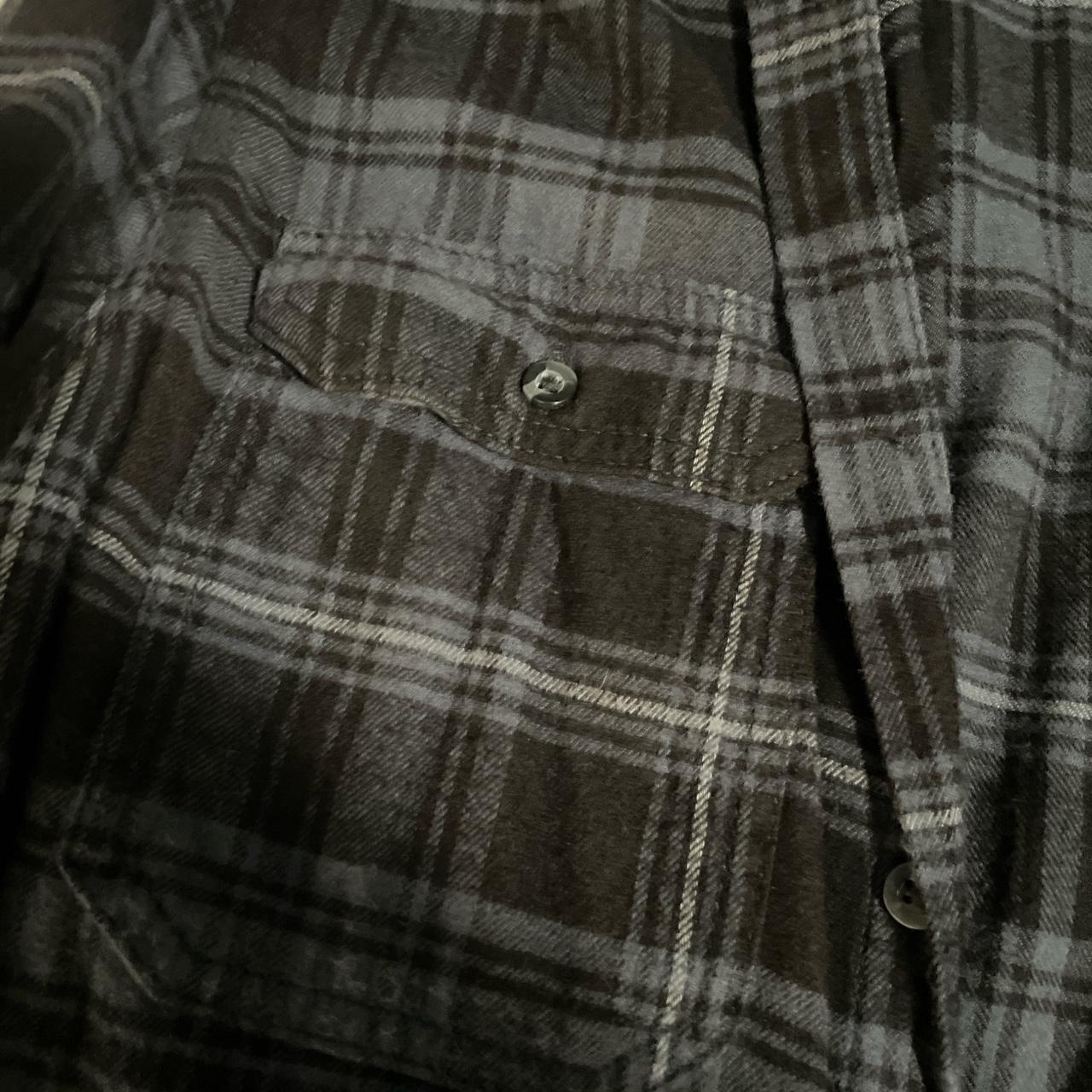 Super soft black and dark blue/grey flannel worn... - Depop