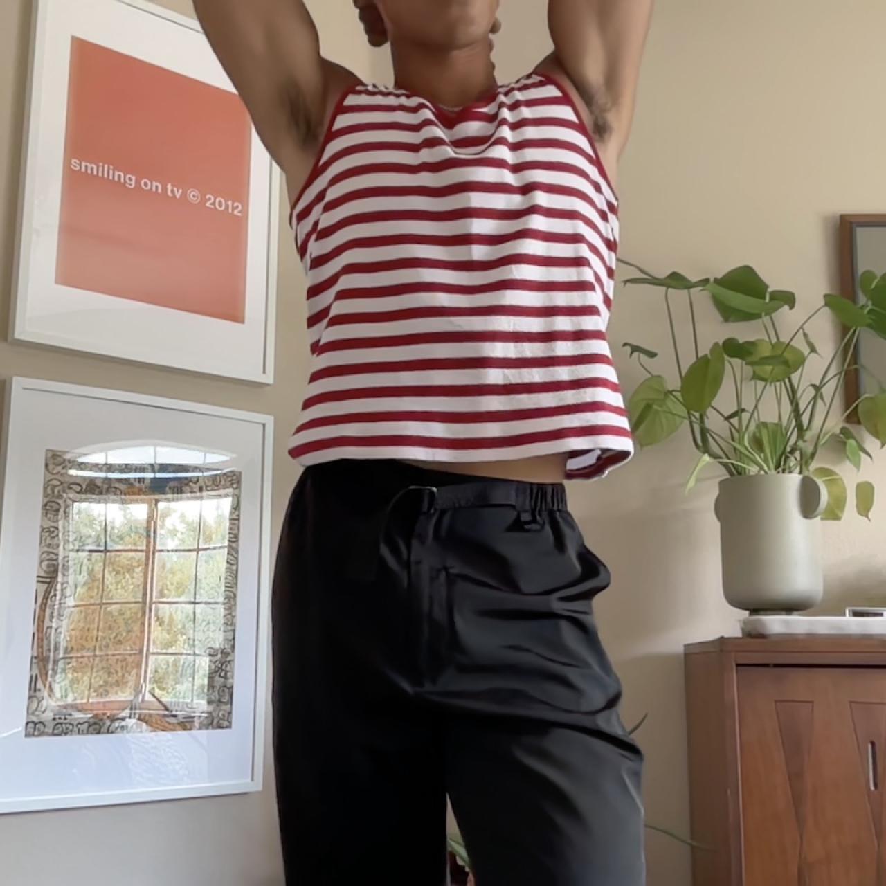 Mens Small Red and White Striped Tank Top. I thought... - Depop