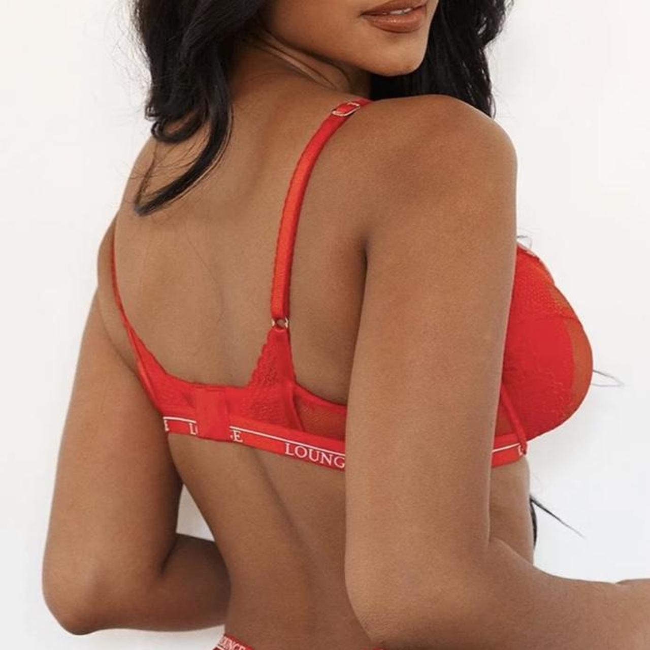 lounge red liberty bra size AU 12B worn once - Depop