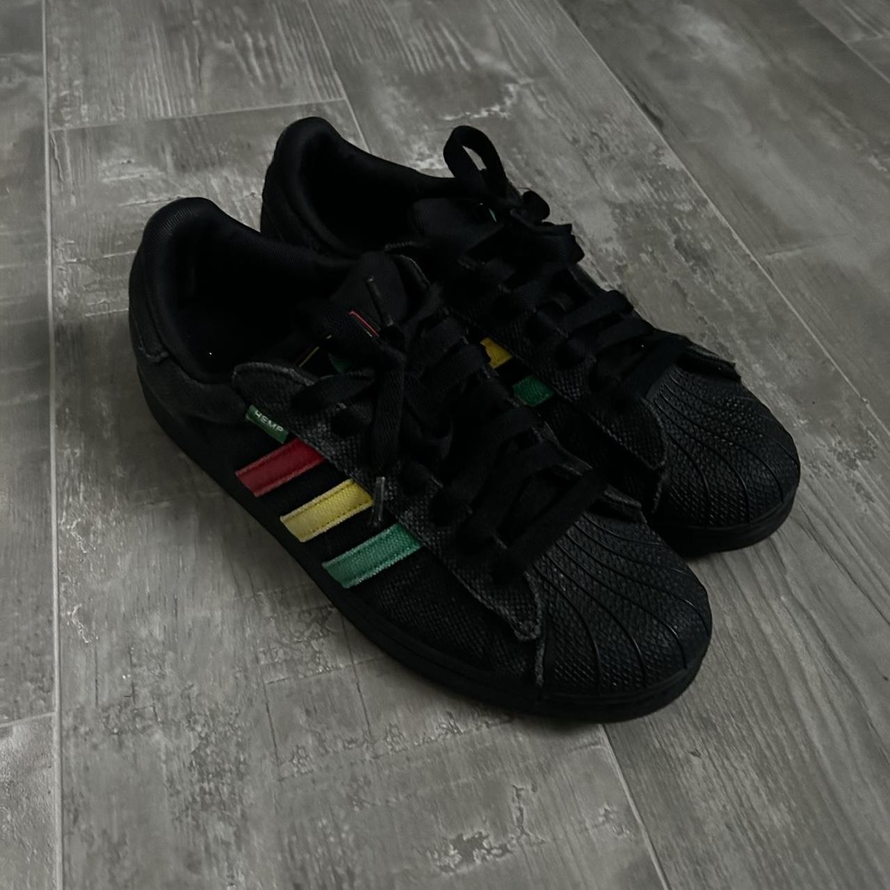 rare adidas superstar rasta hemp 🇯🇲 shipping is $10,... - Depop