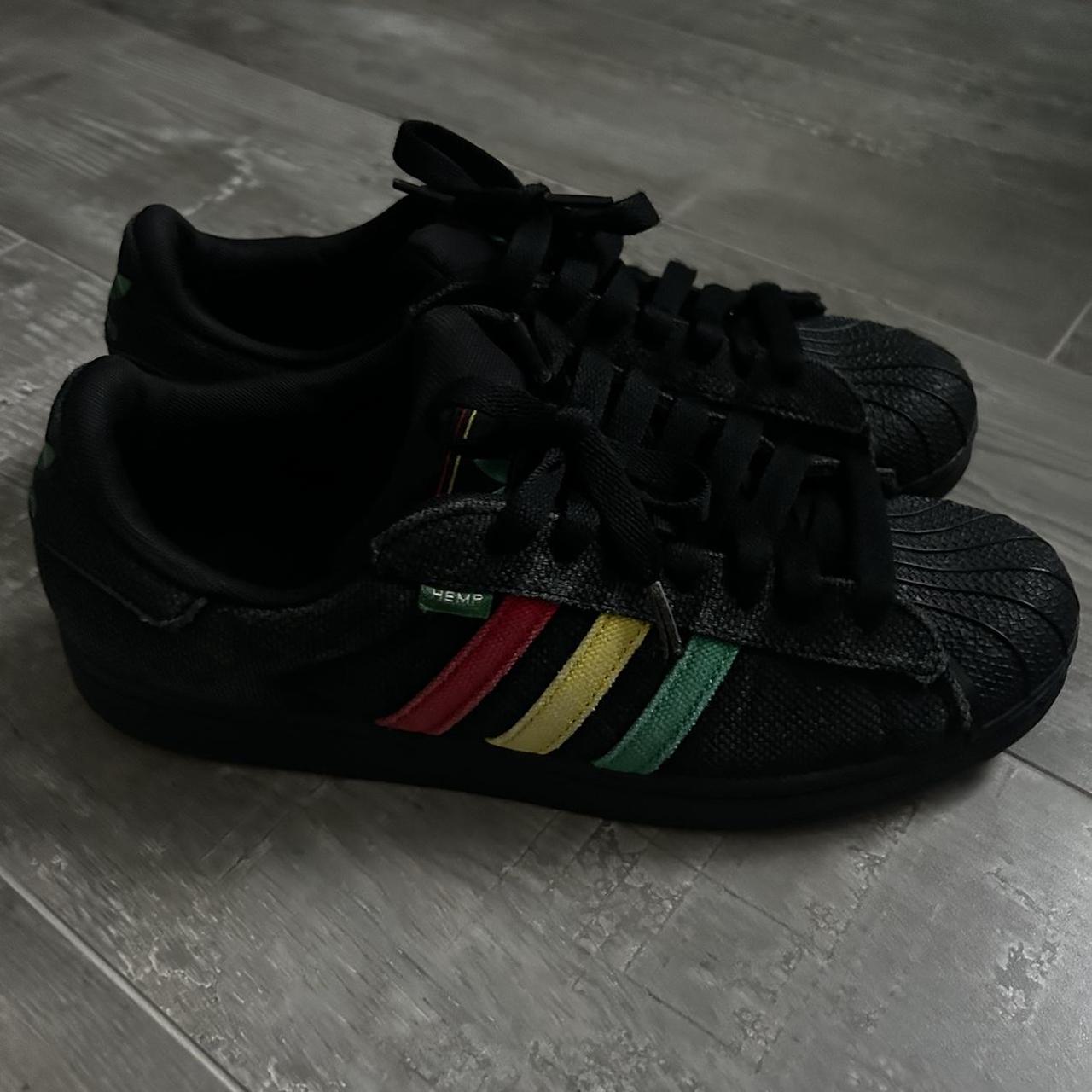 rare adidas superstar rasta hemp 🇯🇲 shipping is $10,... - Depop