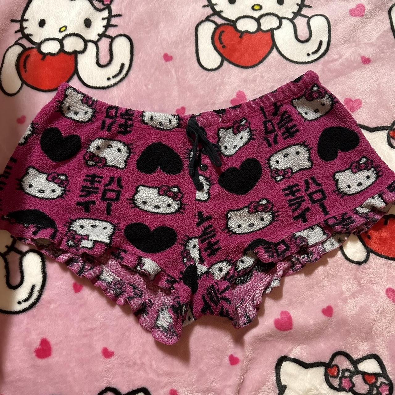 Y2K Hello Kitty Pink Ruffled PJ Shorts 💖 -Size XL... - Depop