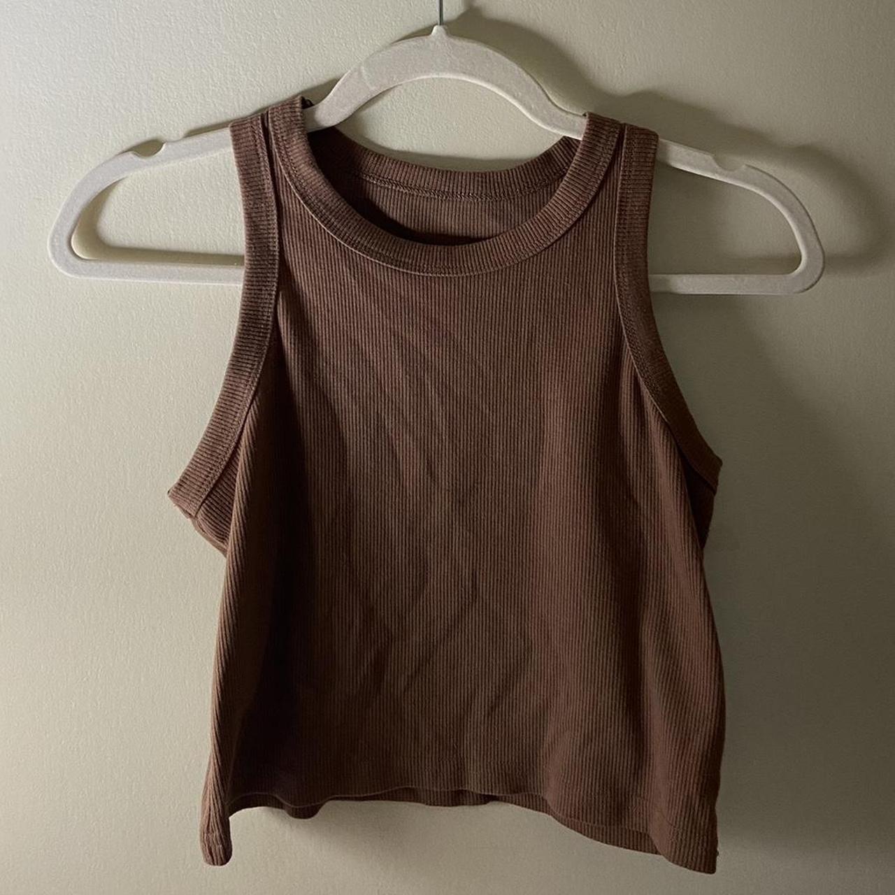 brown basic tank, looks like brandy melville... - Depop