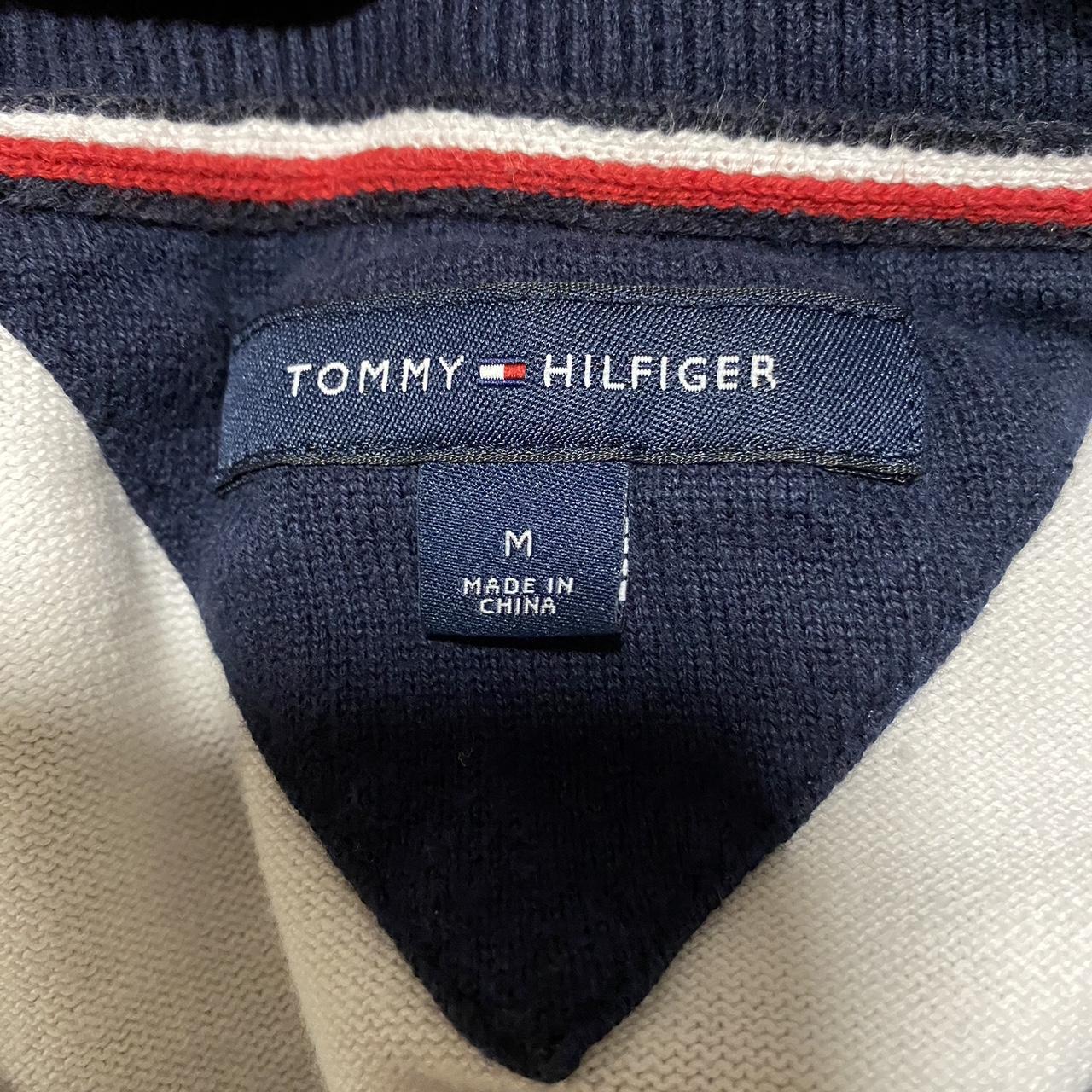 BLACK AND WHITE TOMMY LONG SLEEVE SIZE MEDIUM FITS... - Depop