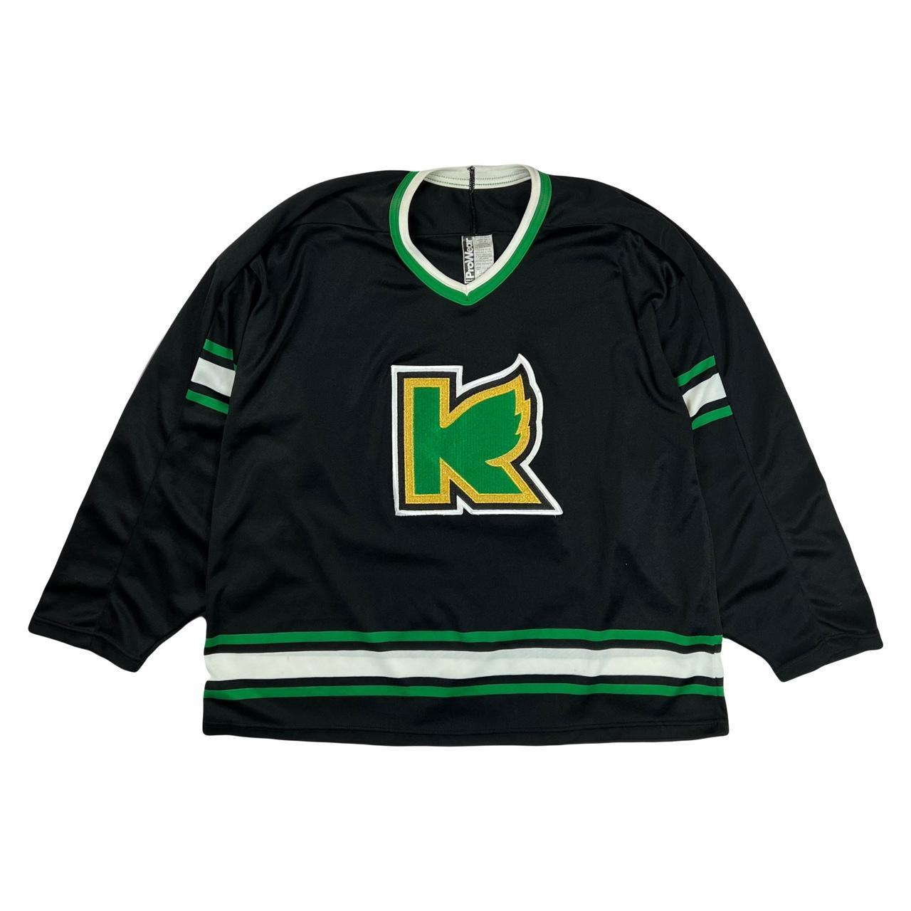 Vintage Kalamazoo Wings embroidered hockey jersey... - Depop