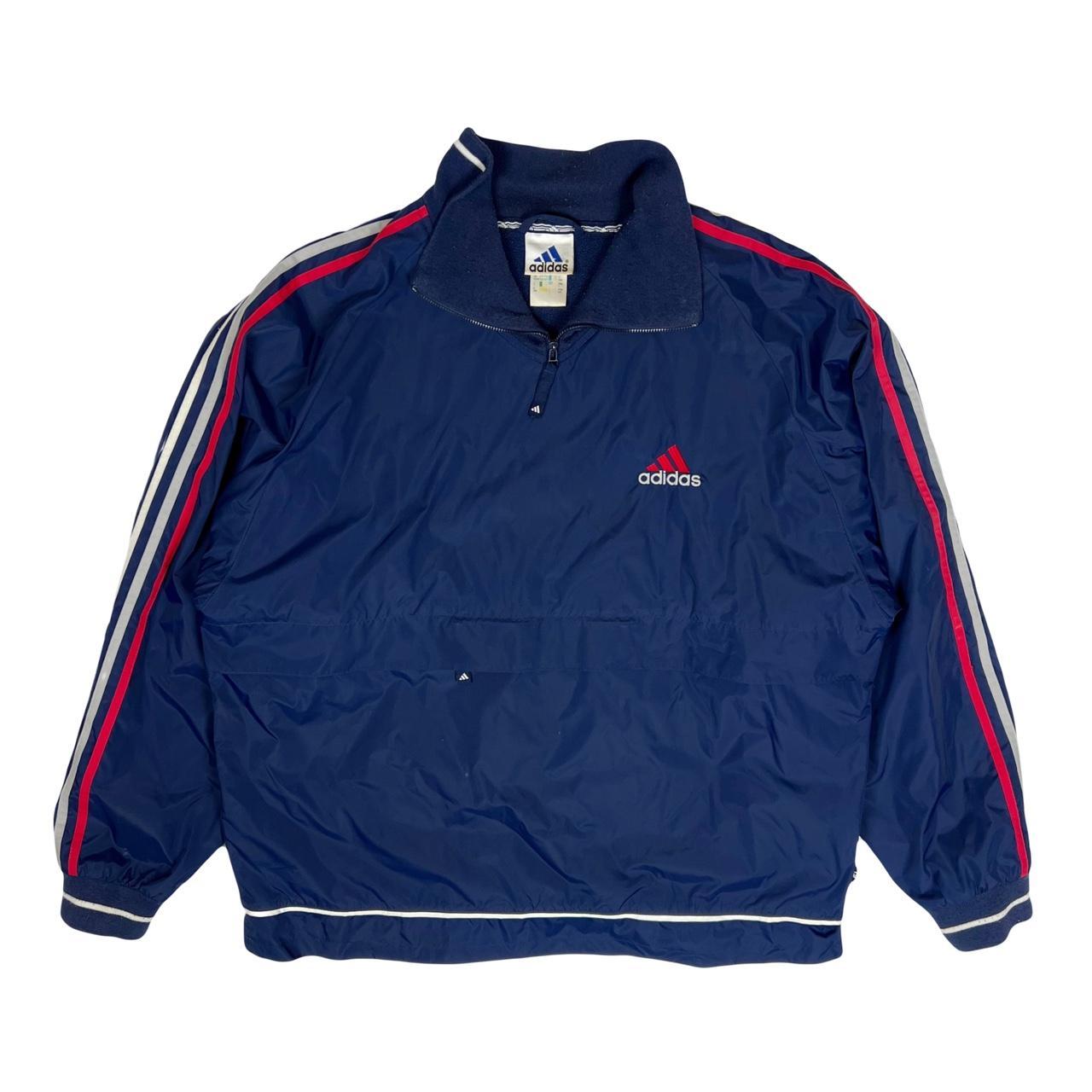 Vintage 90s Adidas kangaroo pouch quilted jacket... - Depop