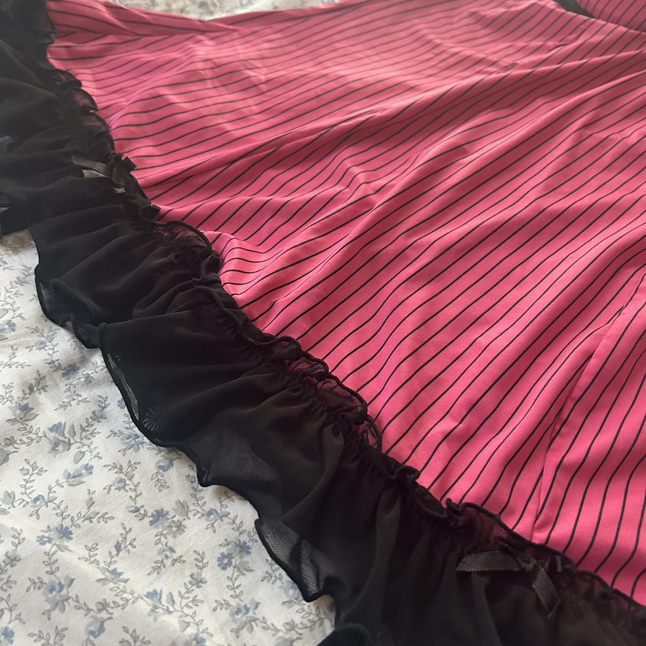 native inmates pink and black striped lingerie... - Depop