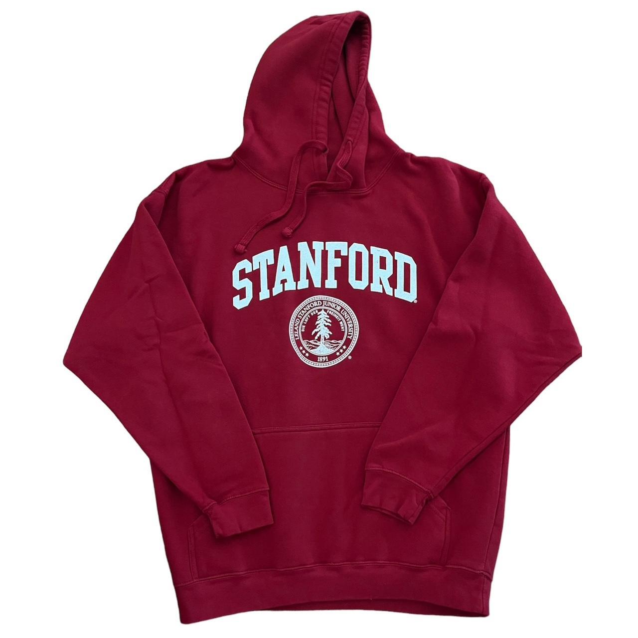 stanford hoodie sweatshirt, size large, deep red... - Depop