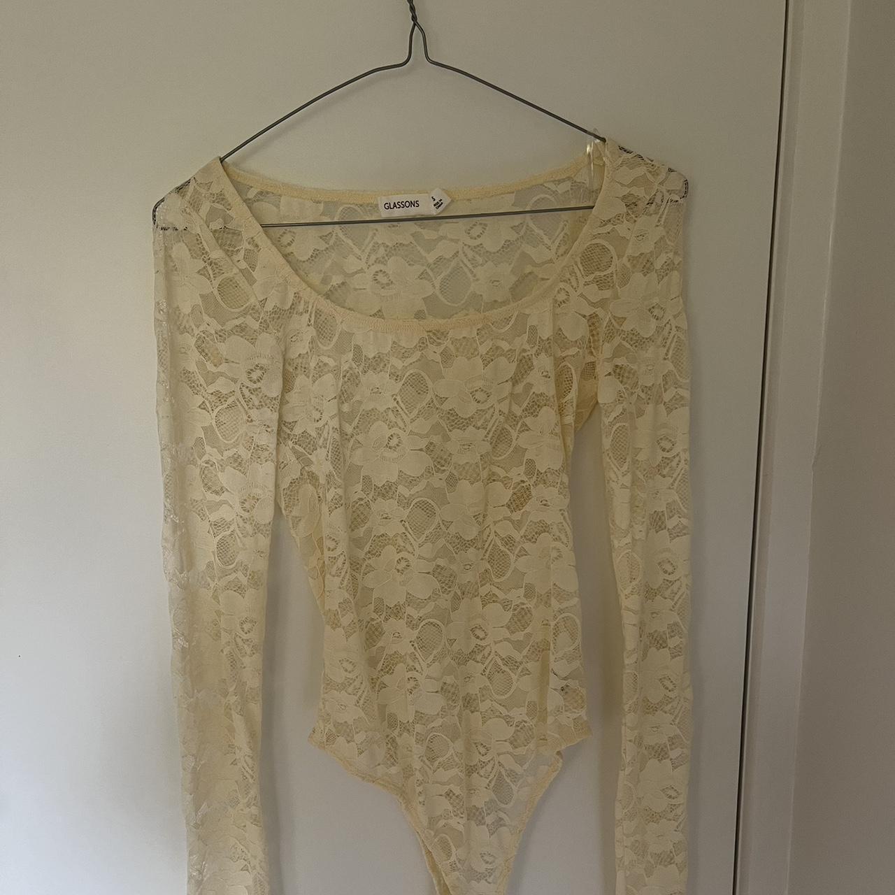 glassons lace body suit size small worn once | Depop