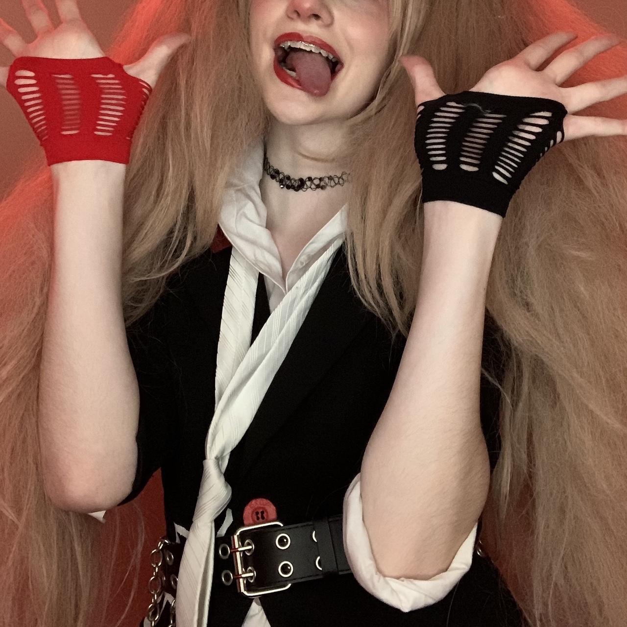 junko enoshima cosplay costume comes with gloves,... - Depop