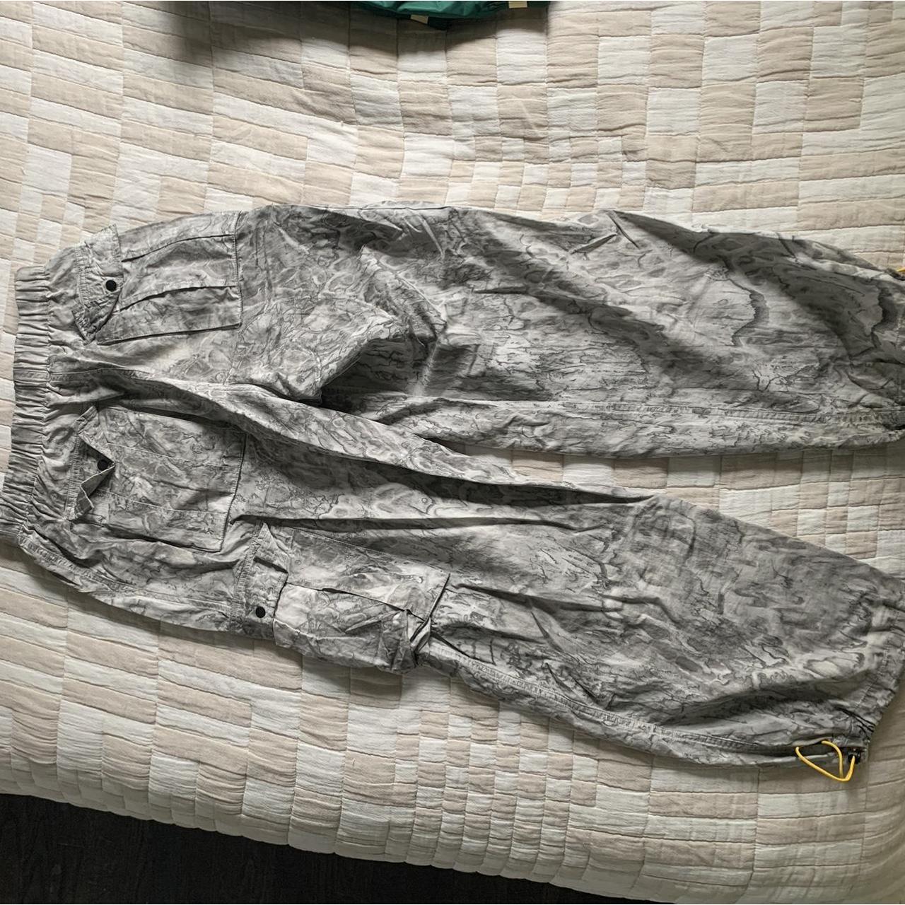 Brain Dead Cargo Pants Marble Size S Adjustable - Depop