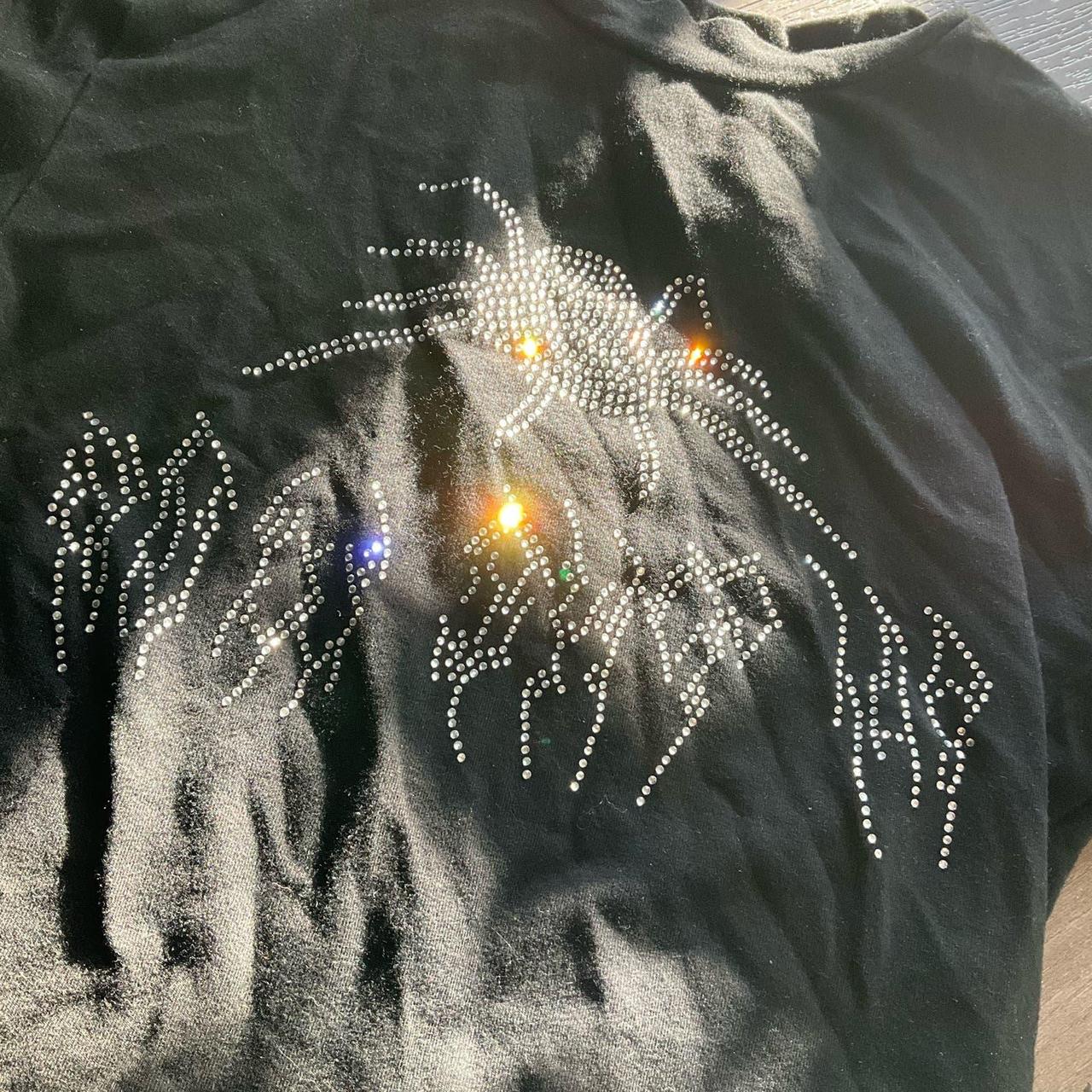 emo spider bling crop top from yours black the... - Depop